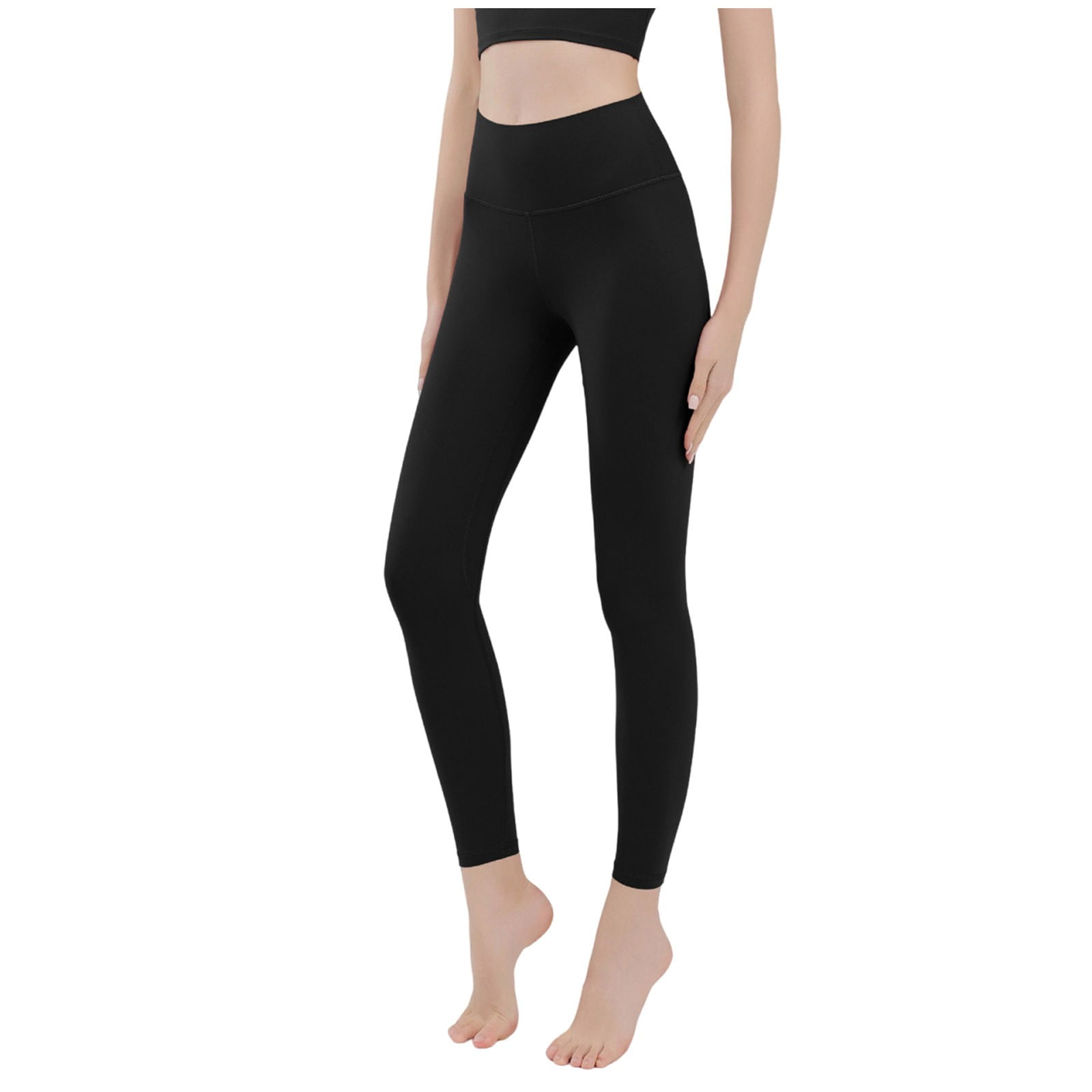 BLVB High Waisted Leggings for Women Soft Pants Non See Through Workout ...