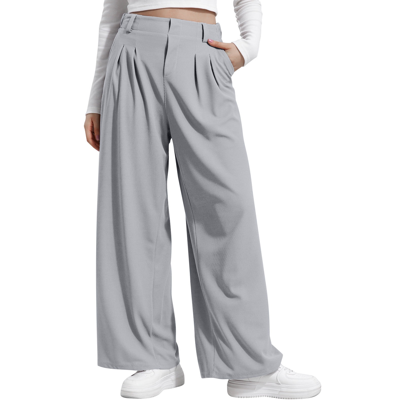 BLVB High Waisted Wide Leg Work Pants for Women Business Casual Outfits ...