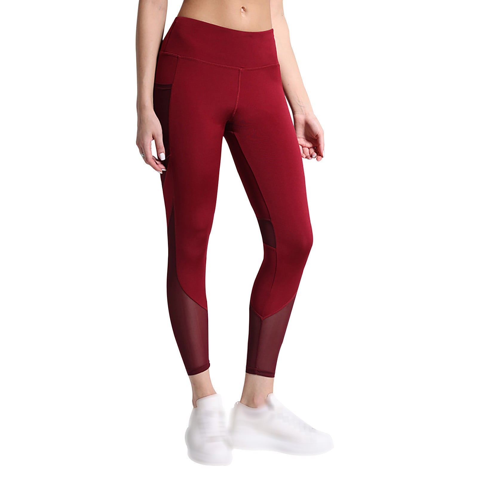 BLVB High Waisted Yoga Pants for Women Running Workout Mesh Leggings ...