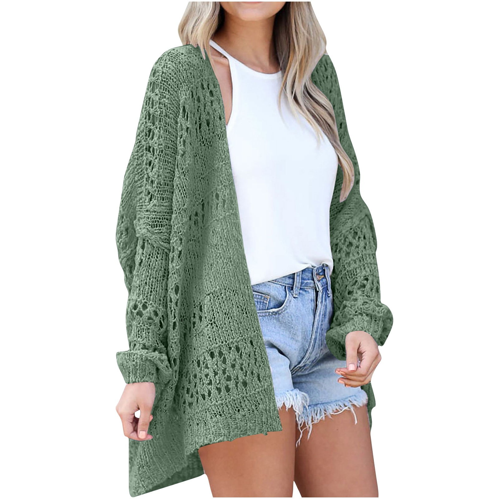 BLVB Lightweight Summer Fall Cardigan for Women Spring Open Front Long ...