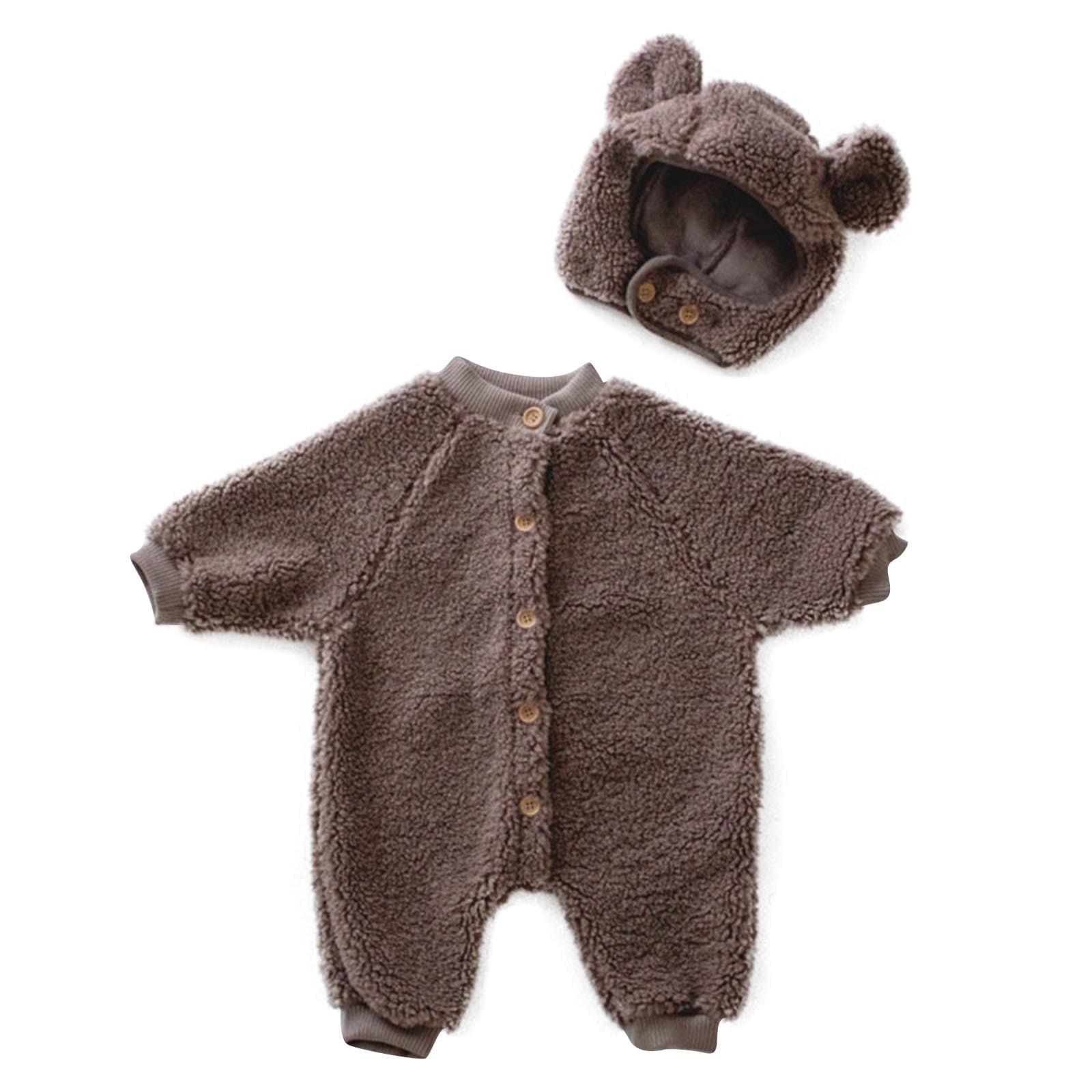 BLVB Newborn Winter Clothes Warm Snowsuit Cotton Fleece Hooded Romper ...