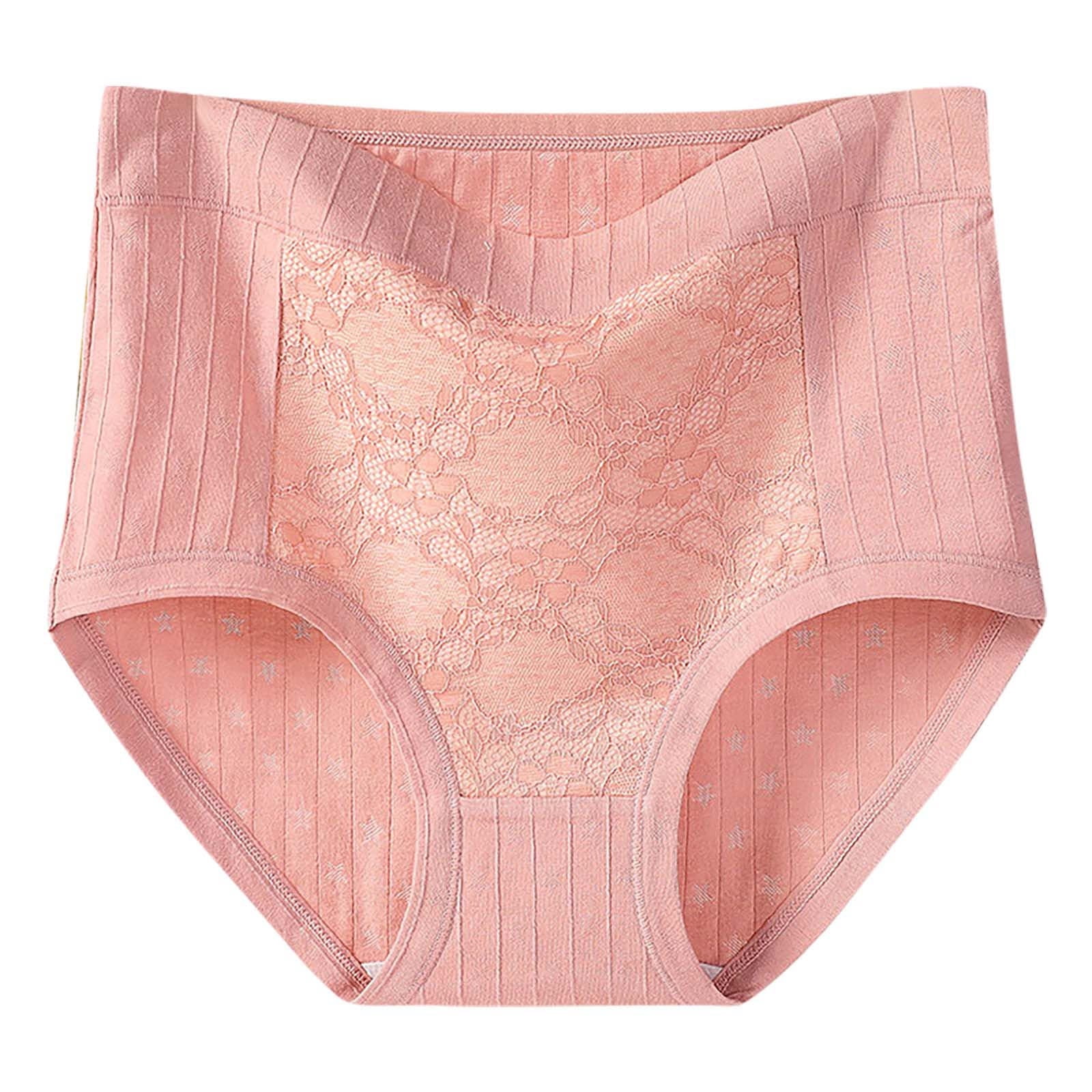 BLVB Plus Size Panties for Women Floral Lace High Waisted Cotton ...