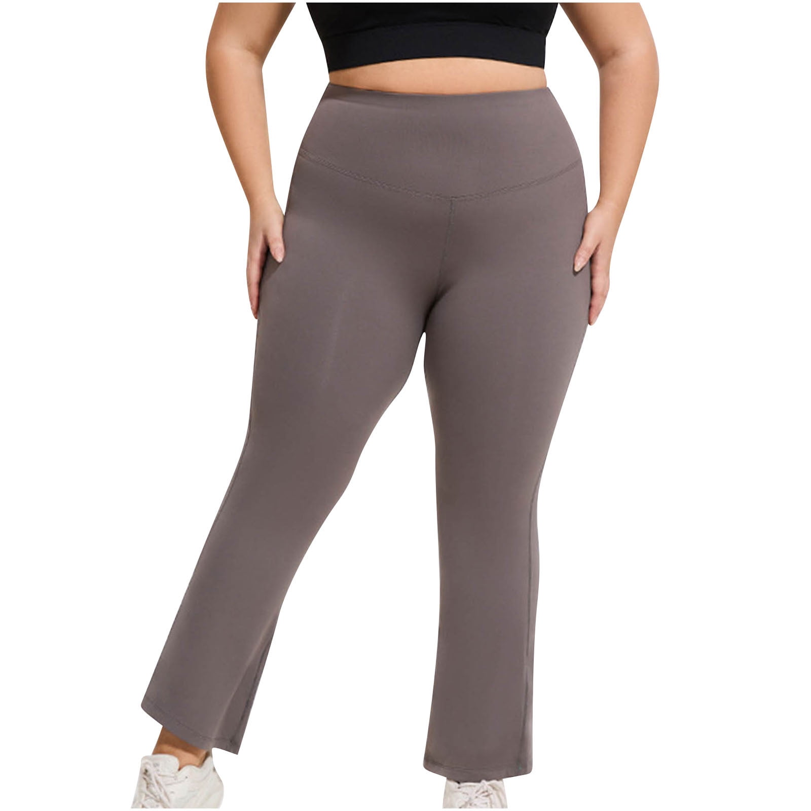BLVB Plus Size Yoga Pants for Women High Waist Flare Bootcut Pants ...