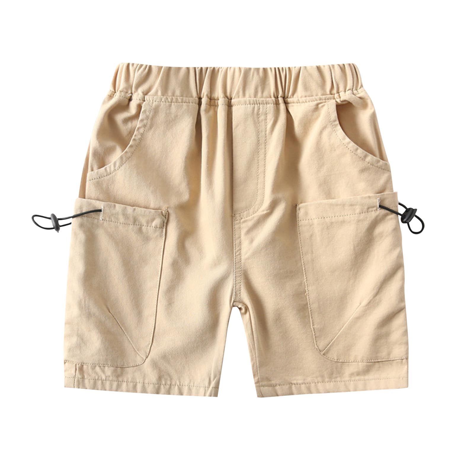 BLVB Pull-On Cargo Shorts for Boys Girls Classic Elastic Waist Jogger ...