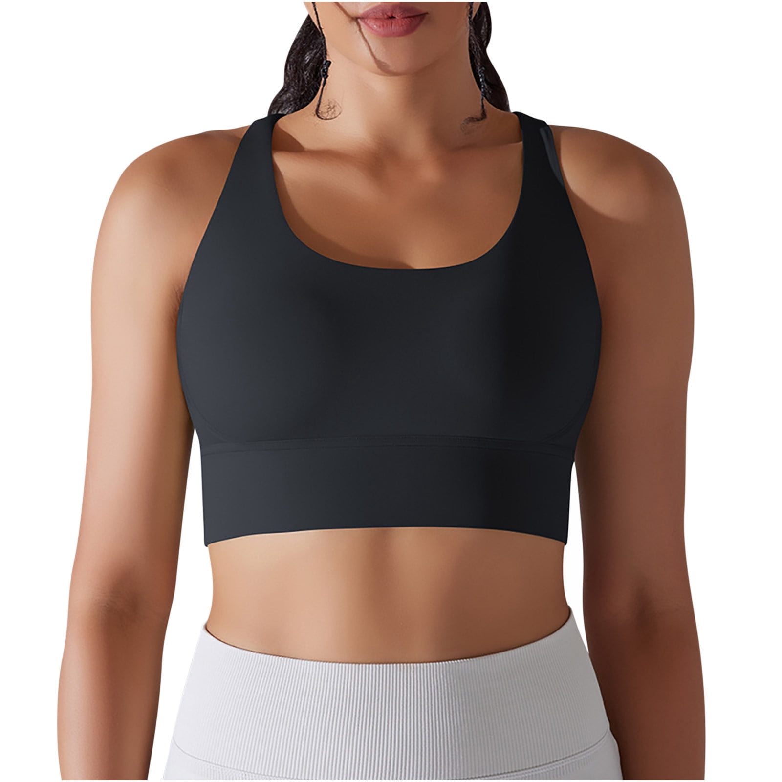 BLVB Sports Bras for Women Seamless Crisscross Back High Impact ...