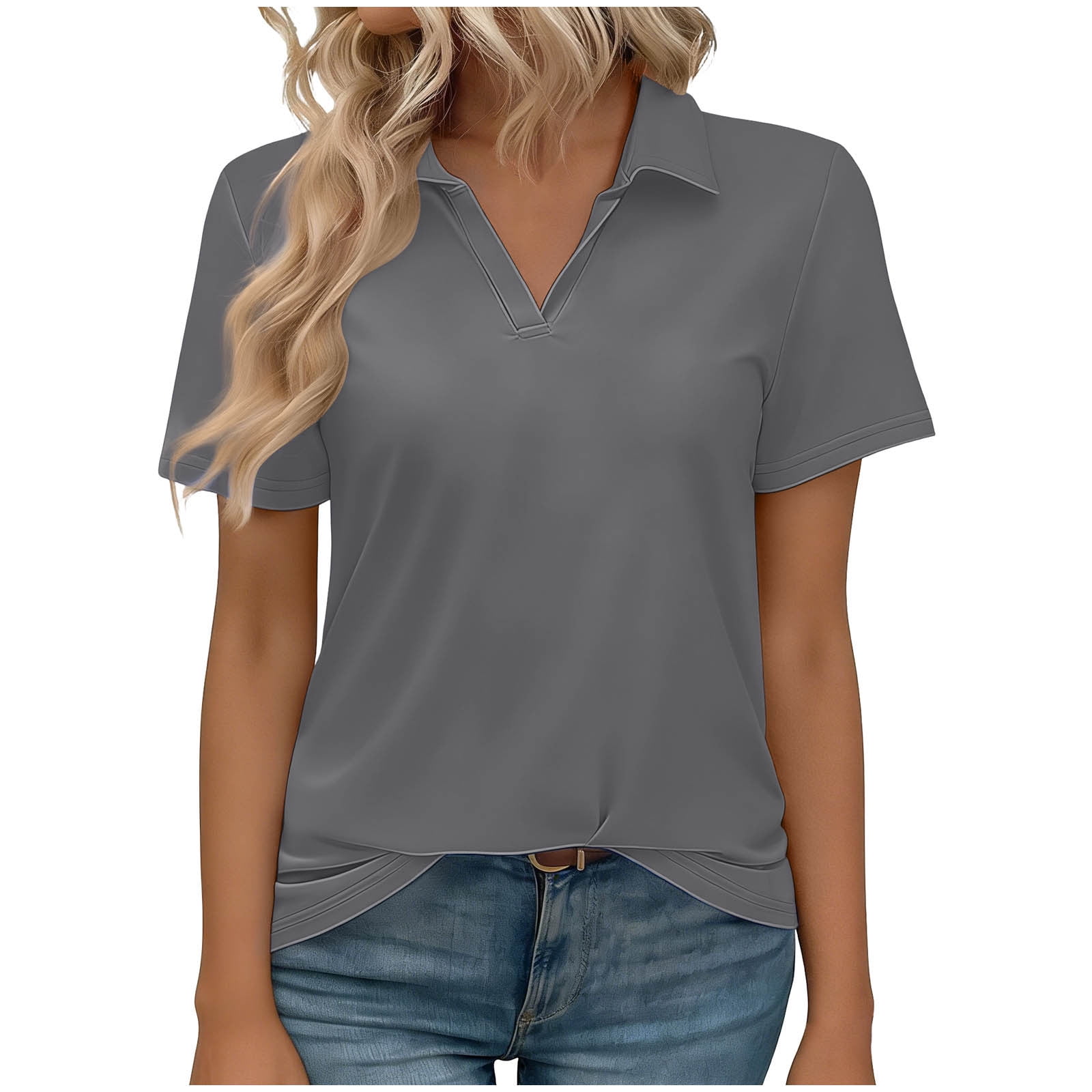 BLVB Summer Shirts for Women V-Neck Business Casual Tops for Women ...
