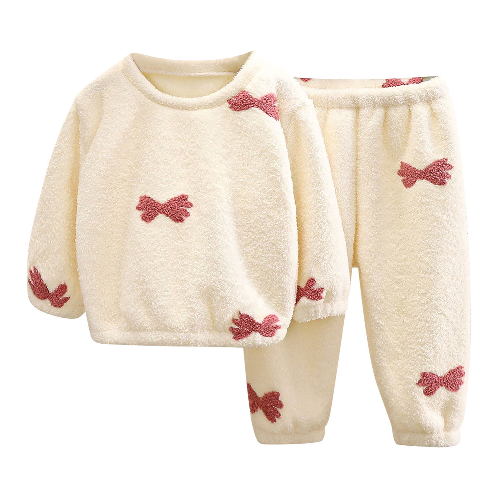 BLVB Toddler Baby Boy Girl Fleece Two Piece Clothes Long Sleeve Plush ...