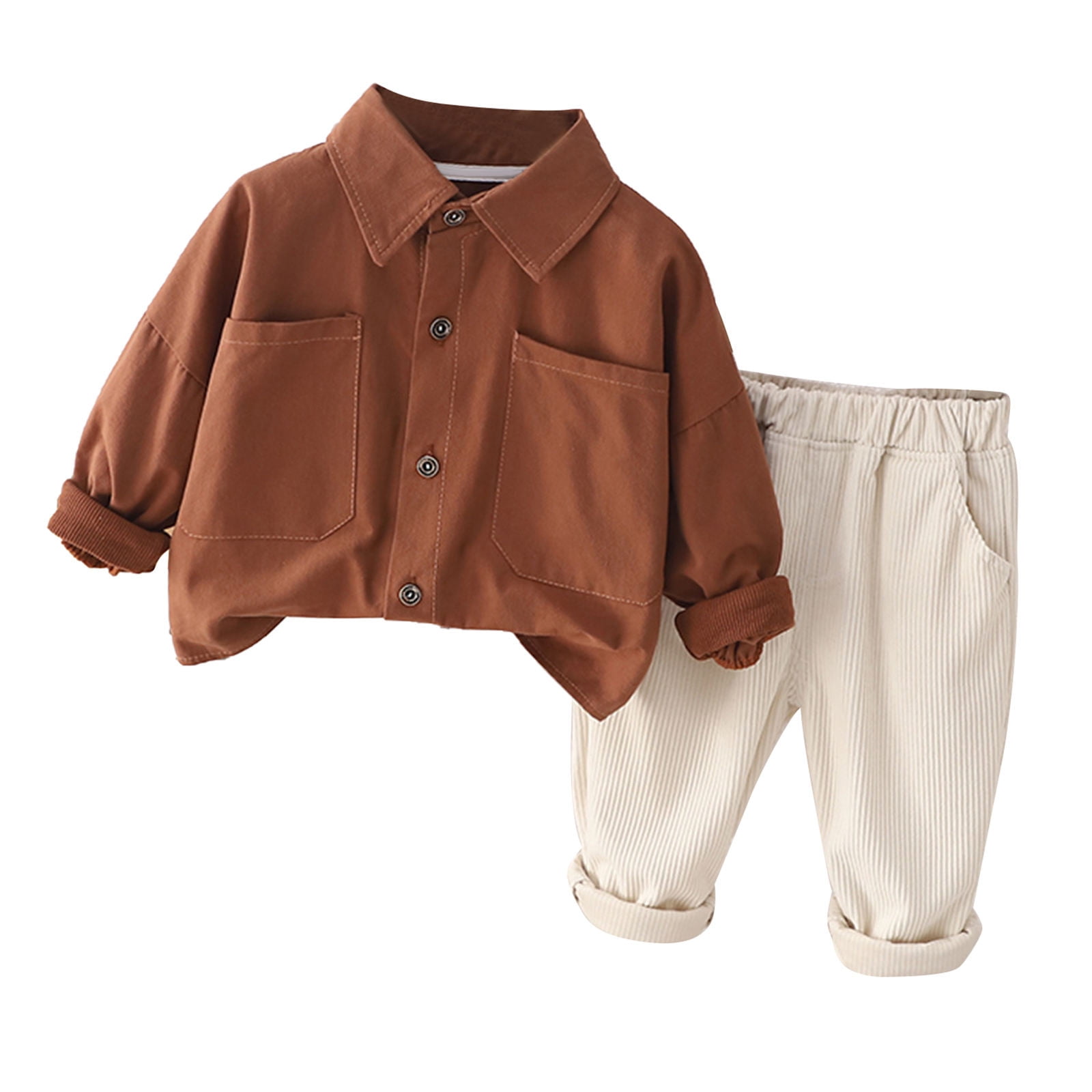 BLVB Toddler Baby Boys Girls Fall Winter Clothes Long Sleeve Button Down Jackets Corduroy Pants ...
