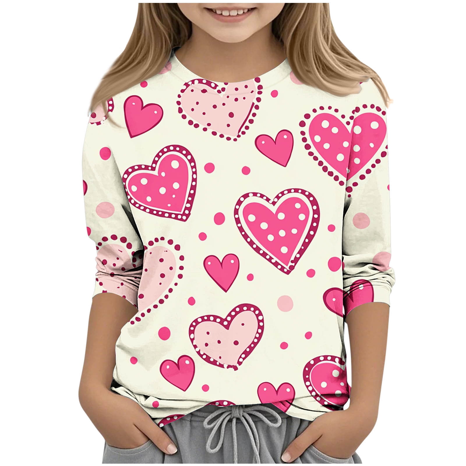 BLVB Valentine's Day Shirt for Girls Heart Graphic T-Shirts Cute Tee ...