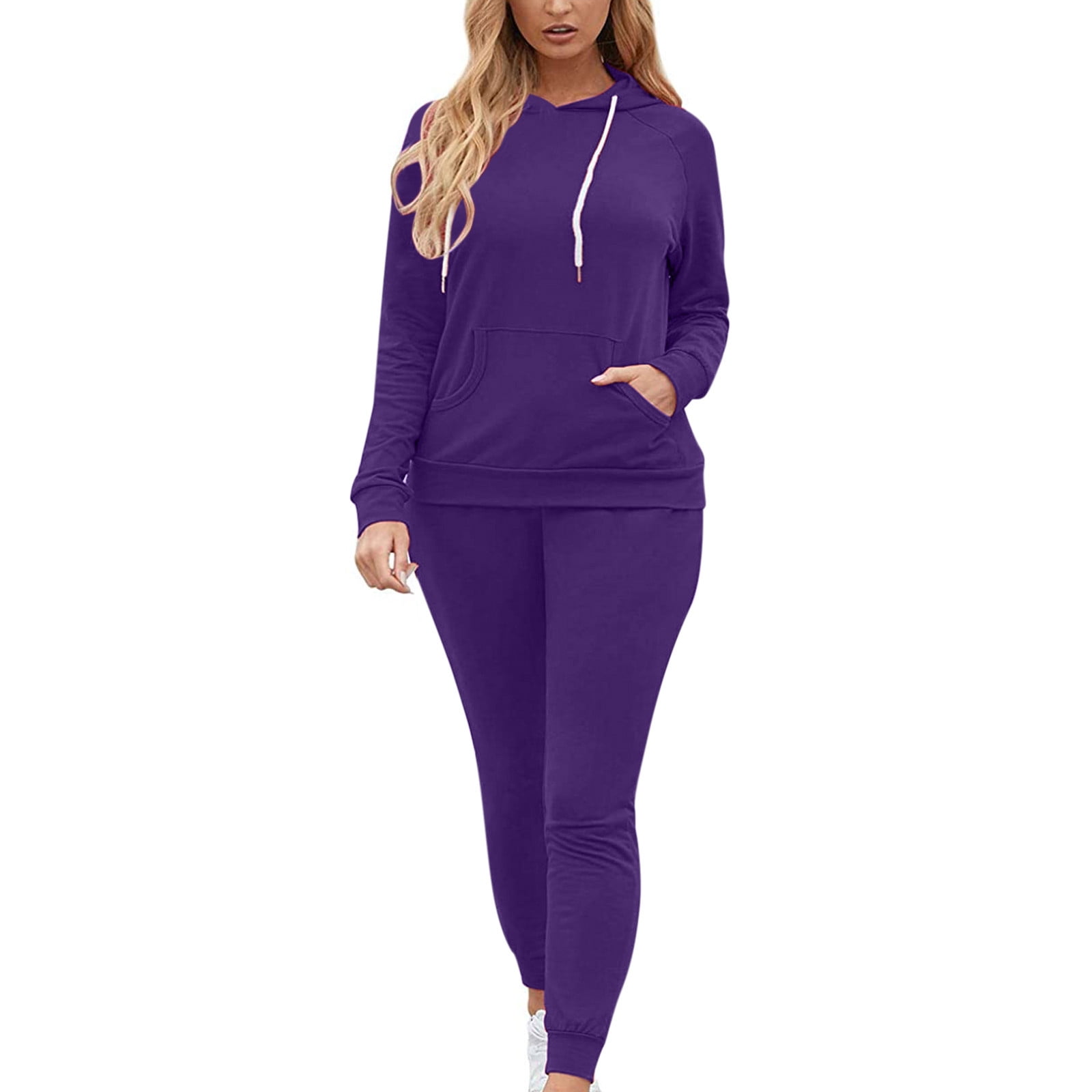 BLVB Women Jogger Outfit Matching Sweat Suits Long Sleeve Hooded ...