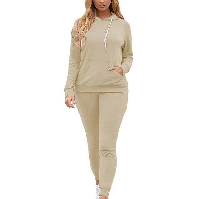 BLVB Women Jogger Outfit Matching Sweat Suits Long Sleeve Hooded ...