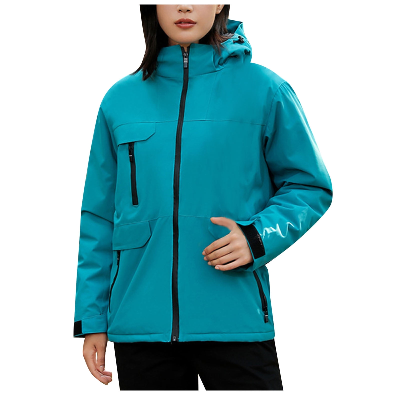 BLVB Women Mens Waterproof Outdoor Hiking Raincoat Warm Winter Rain ...