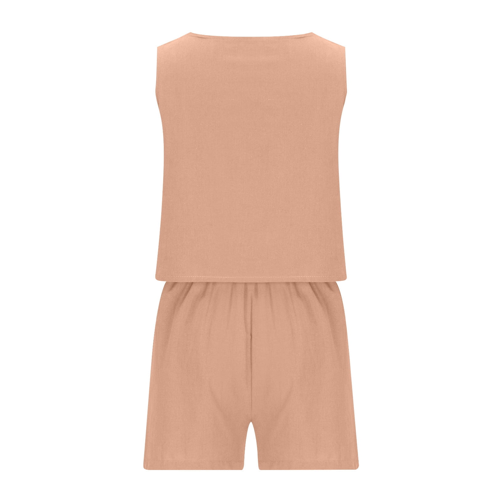 BLVB Women Summer 2 Piece Outfits Linen Matching Sets Lounge Shorts ...