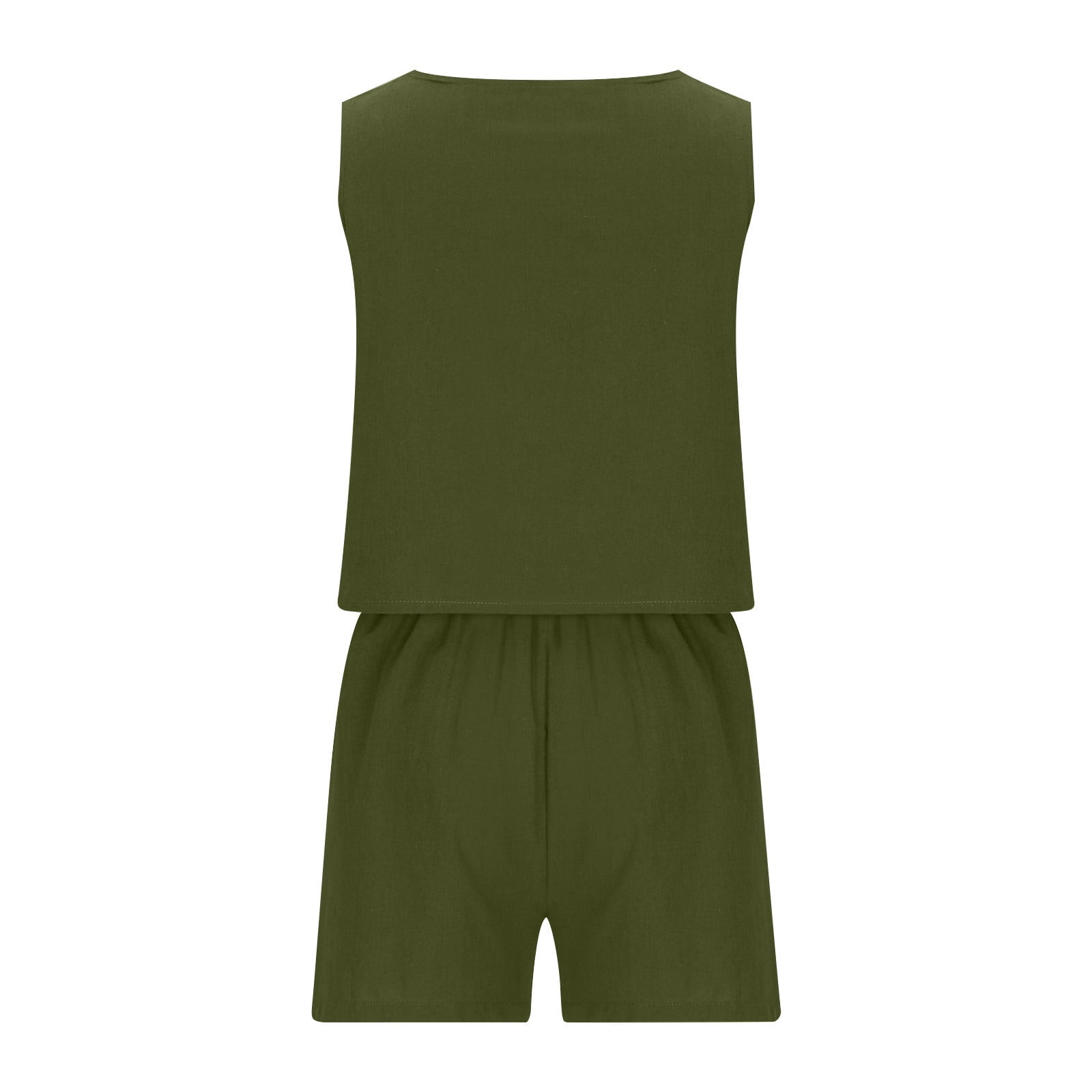 BLVB Women Summer 2 Piece Outfits Linen Matching Sets Lounge Shorts ...