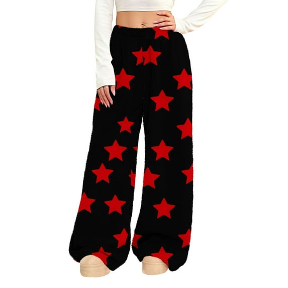 BLVB Women Valentines Day Pants Heart Print Flannel Pajama Pants ...