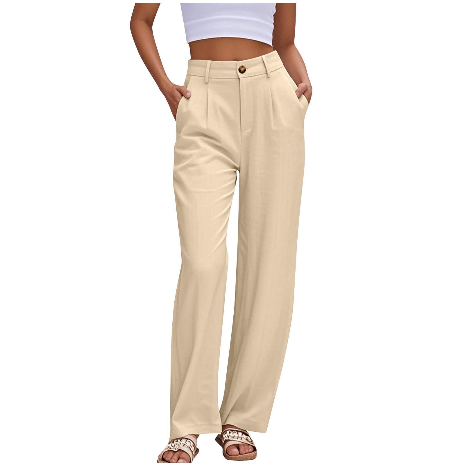 BLVB Women Wide Leg Dress Pants High Waisted Straight Leg Business ...