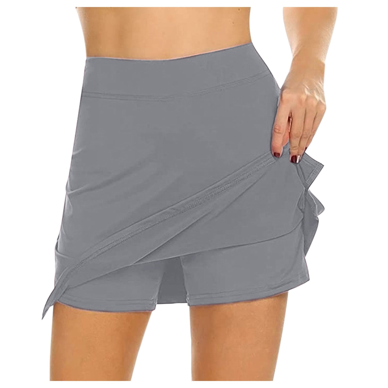 BLVB Women's Athletic Tennis Skorts with Pockets Built-In Shorts Golf ...