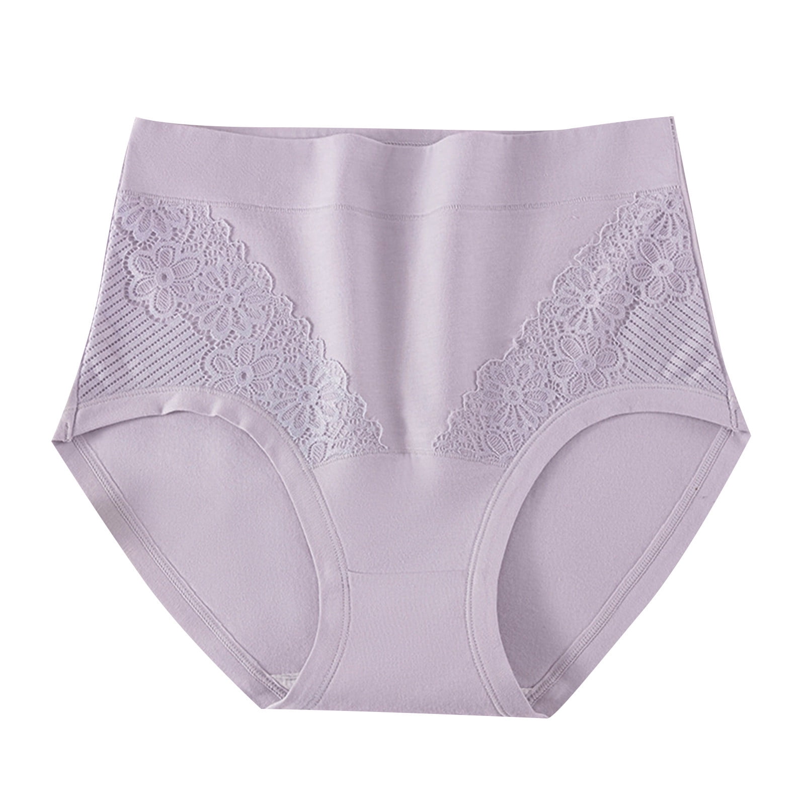 BLVB Women's Cotton Underwear High Waisted Plus Size Soft Lace Panties ...