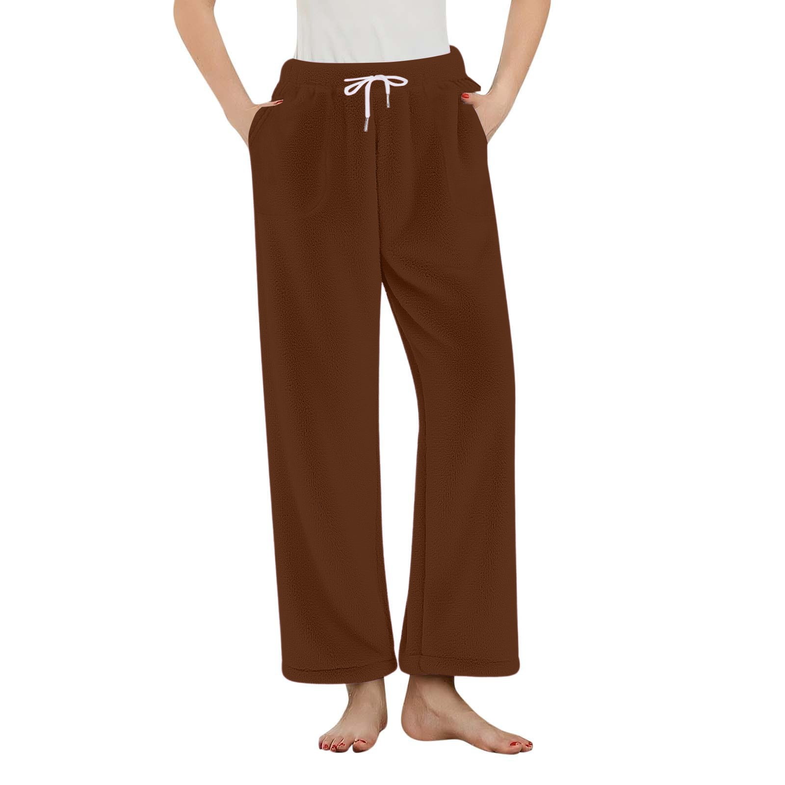 BLVB Women's Fleece Pajama Lounge Pants Comfy Warm Sleepwear with ...