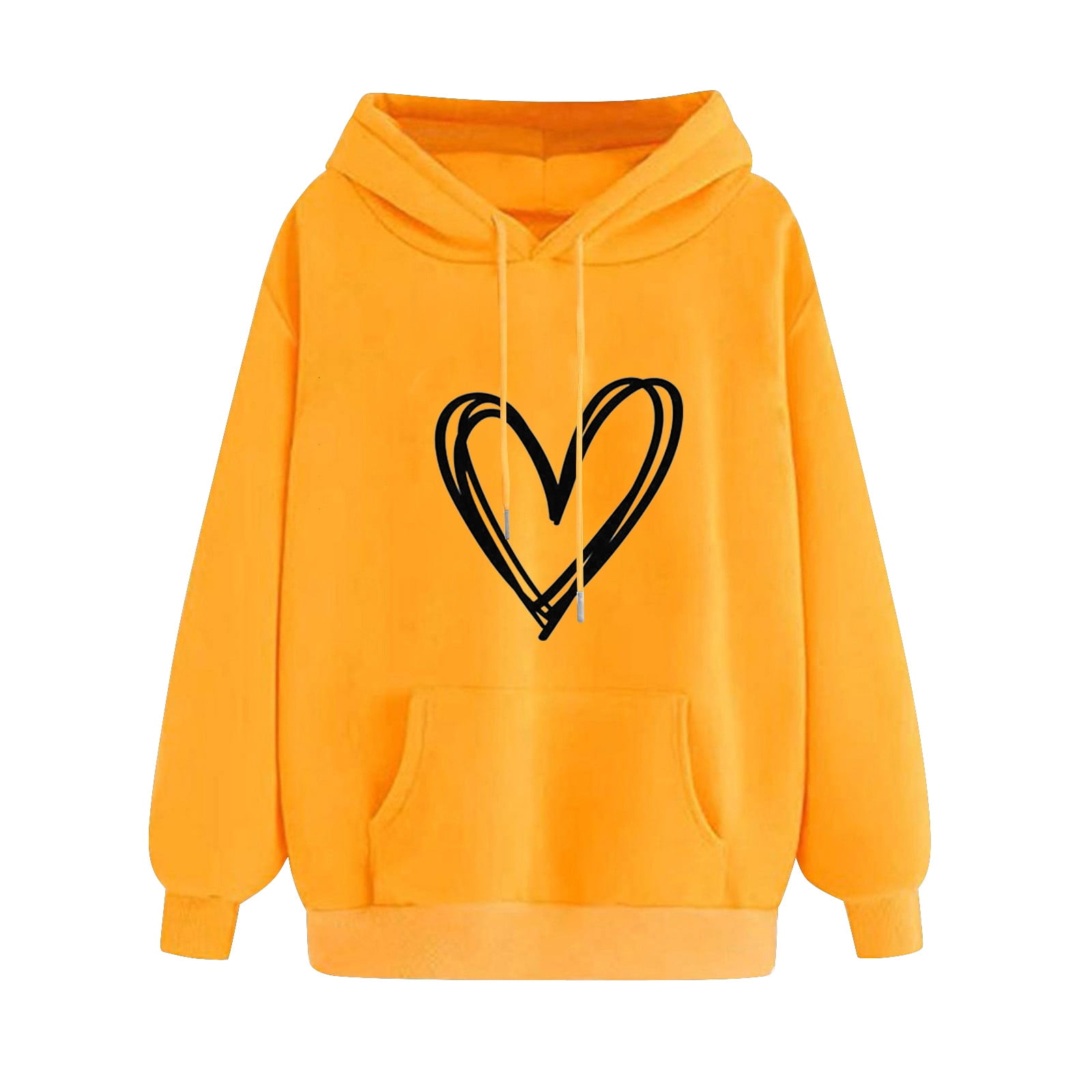 BLVB Women's Hoodies Pullover Cute Heart Print Sweatshirts Fashion Long ...