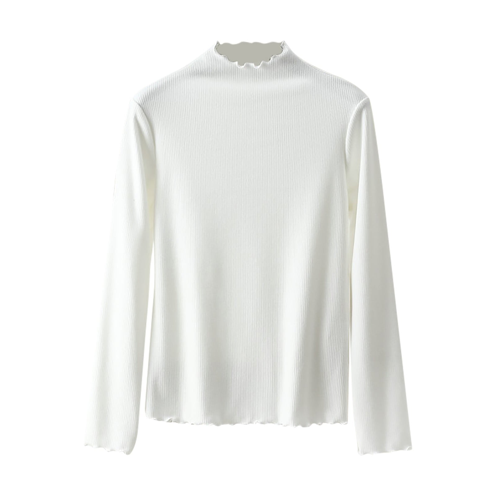 BLVB Women's Long Sleeve Turtleneck Shirt Mock Neck Tops Stretch Ribbed ...