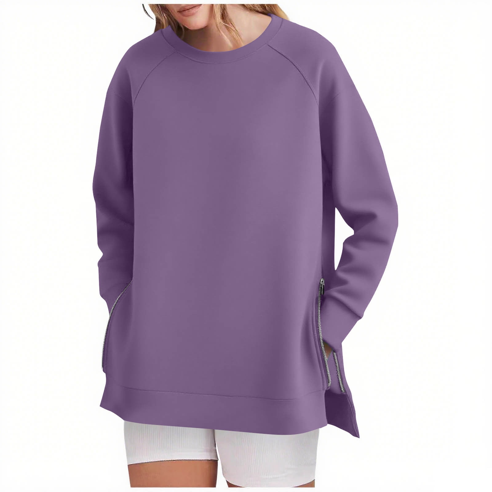 BLVB Women's Oversized Sweatshirts Crewneck Long Sleeve Tunic Pullover ...