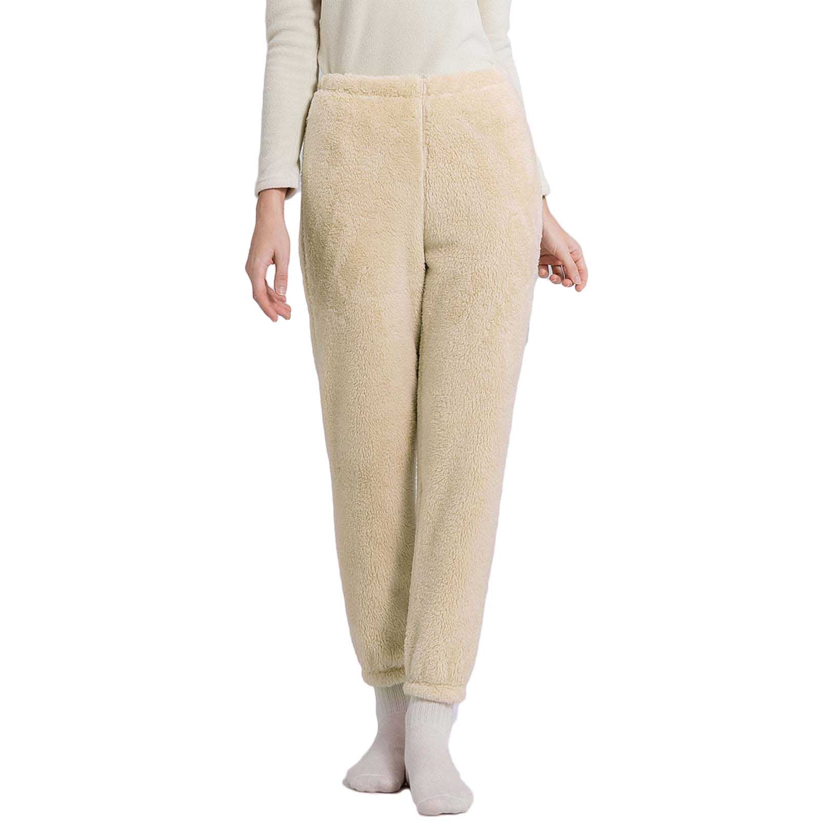 BLVB Women's Plush Fuzzy Pajama Pants Warm Cozy Pj Bottoms Winter Thick ...