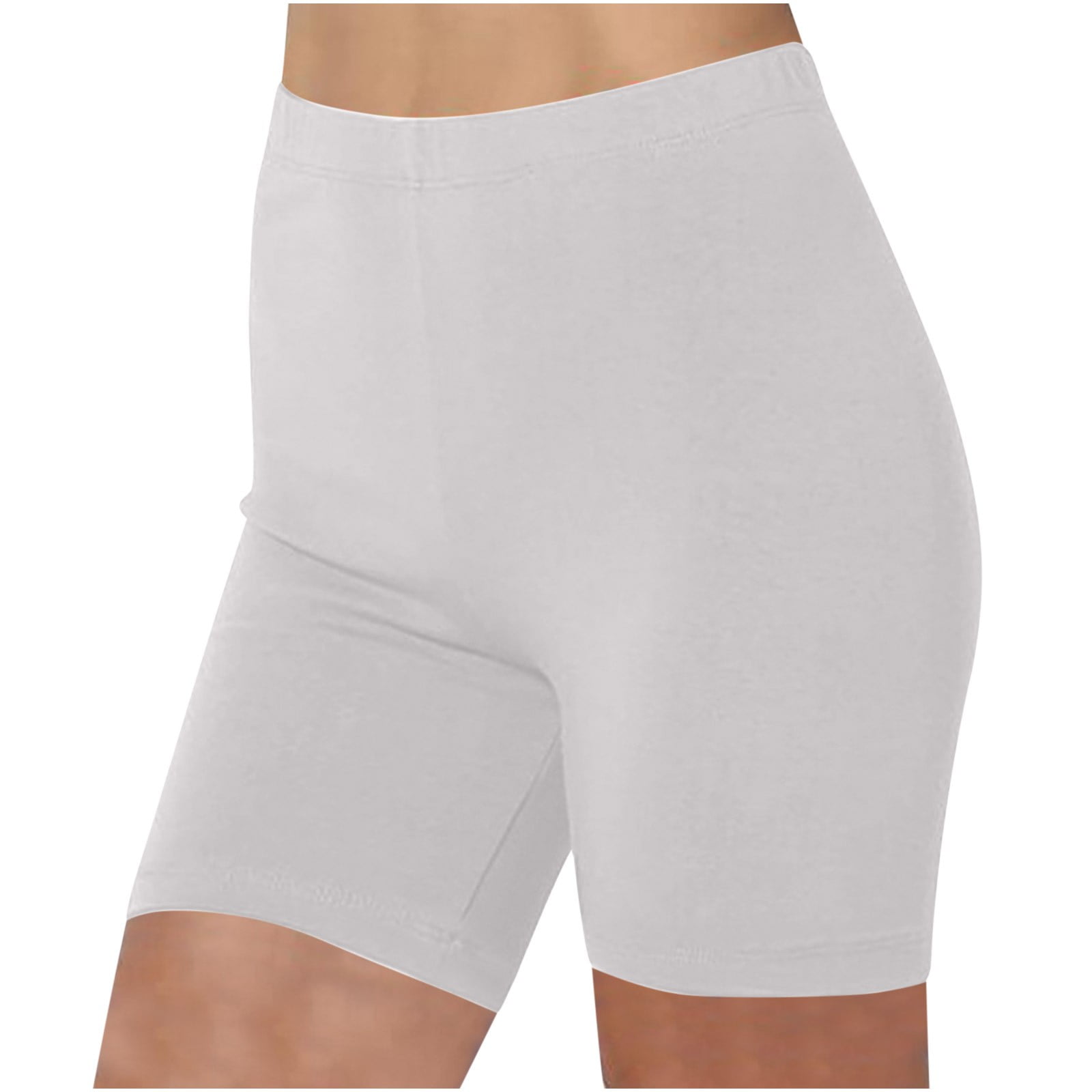 BLVB Women's Stretch Cotton High Waist Active Basic Short Leggings ...