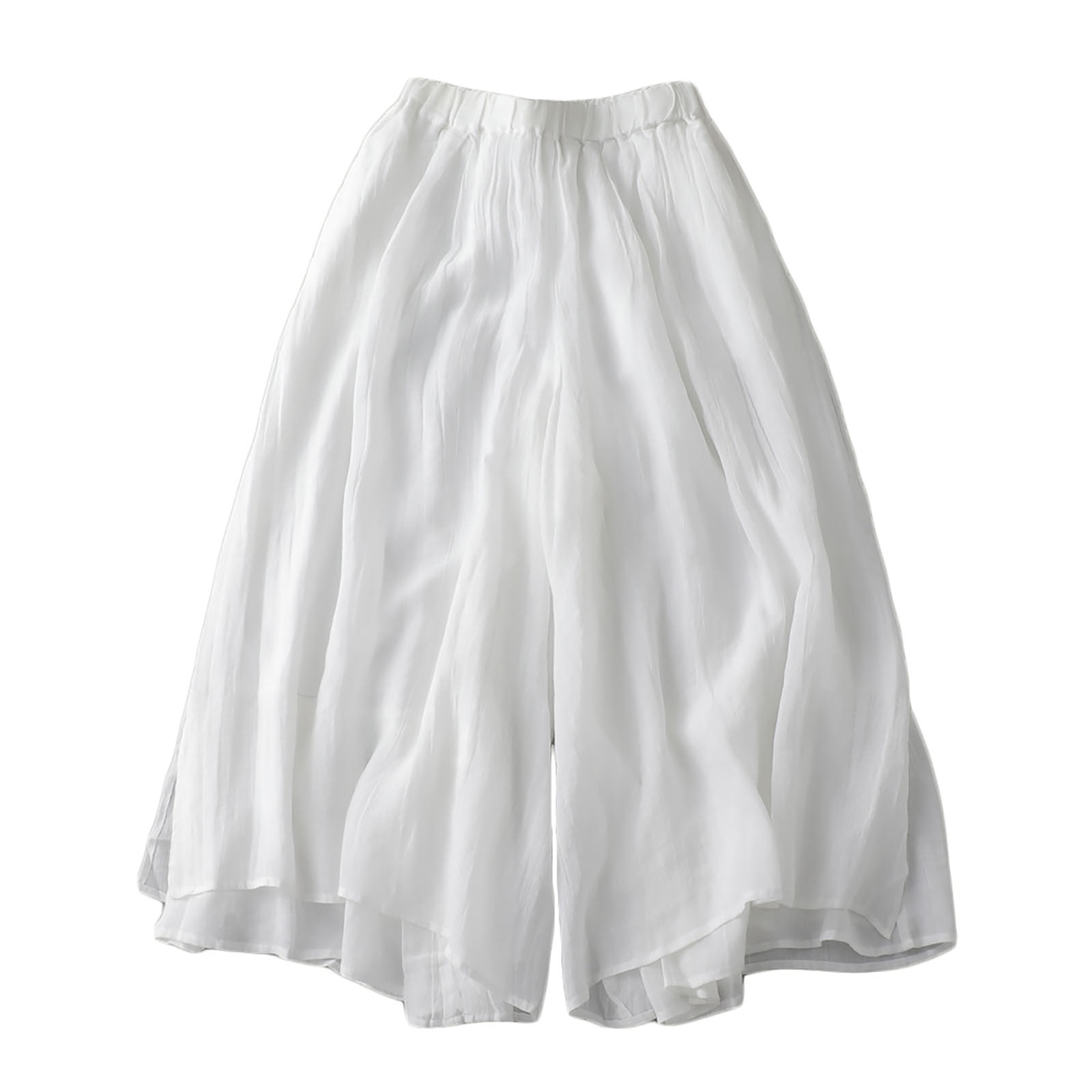 Blvb Womens Wide Leg Capri Pants Cropped Flowy Palazzo Trousers