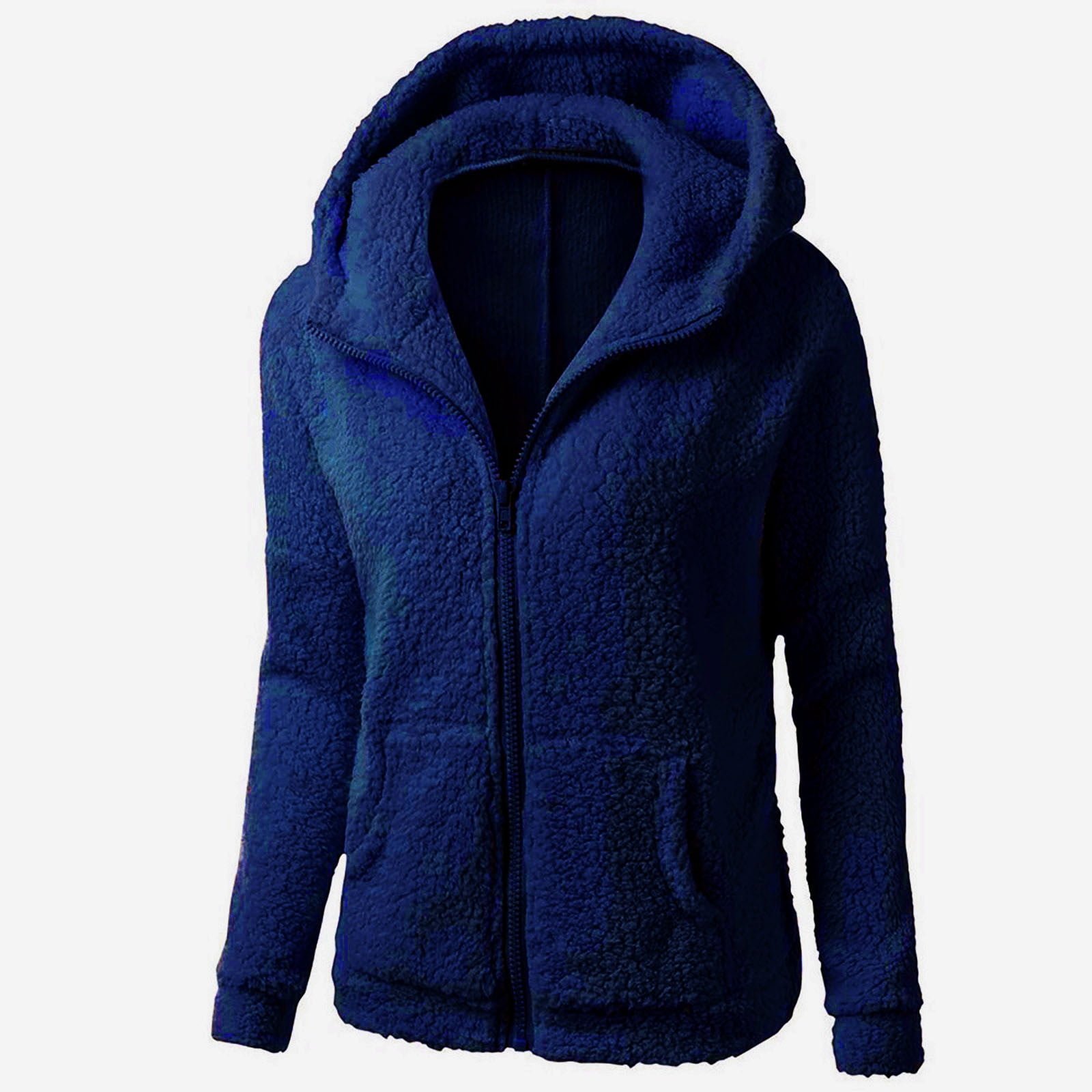 BLVB Womens Winter Fuzzy Fleece Jackets Full Zip Warm Cozy Hooded ...