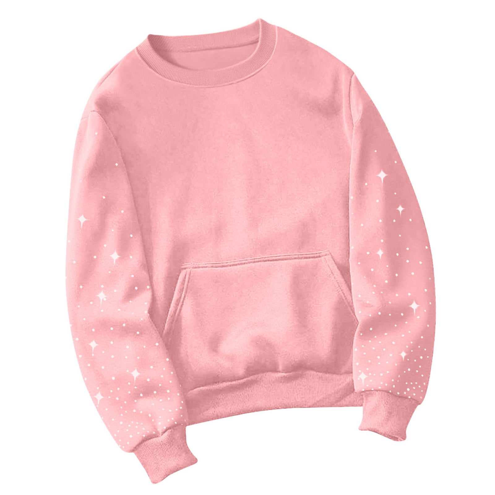 BLVB Womens Long Sleeve Sweatshirt Casual Crew Neck Cute Pullover Tops ...