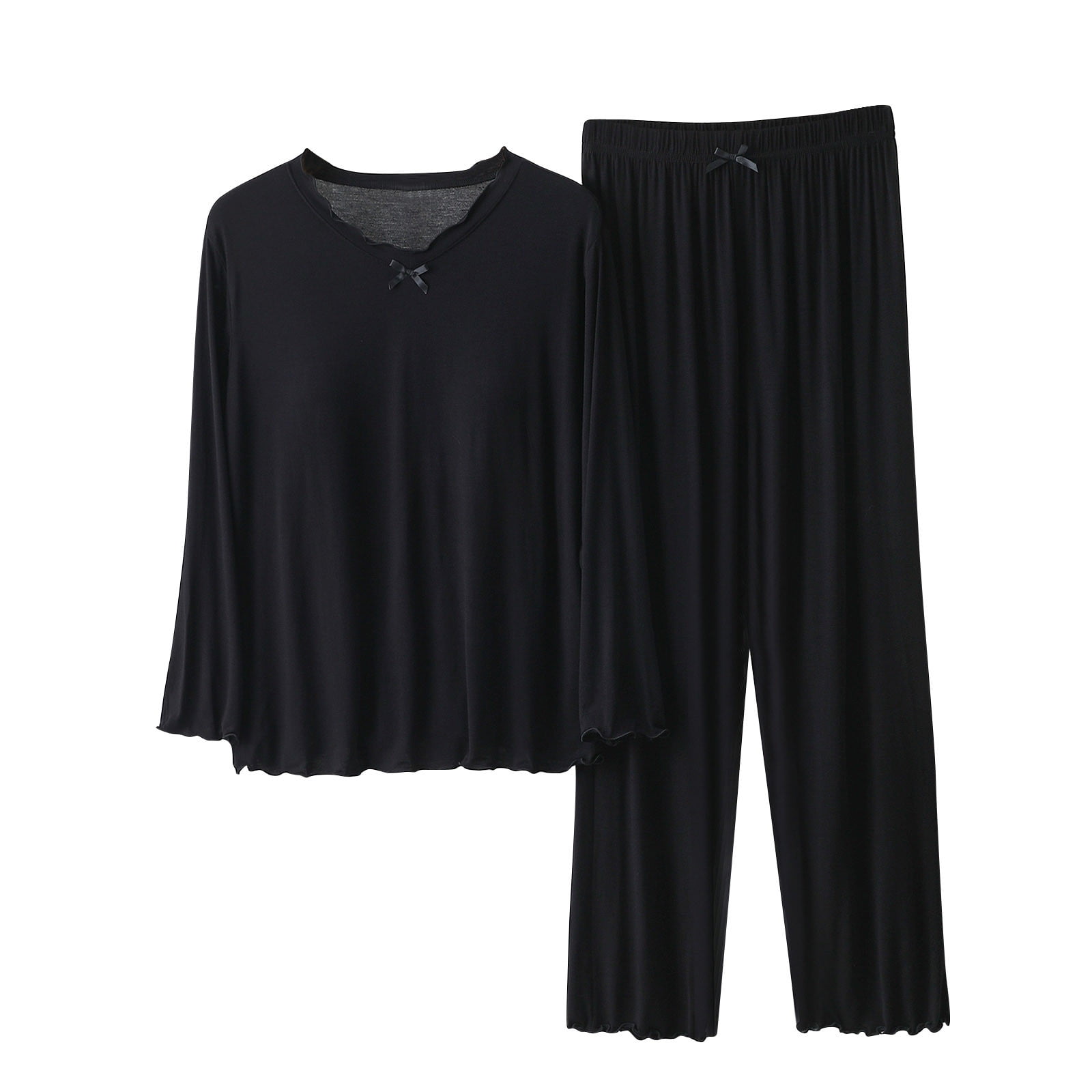 BLVB Womens Pajamas 2 Piece Outfits Casual Soft Crewneck Long Sleeve ...