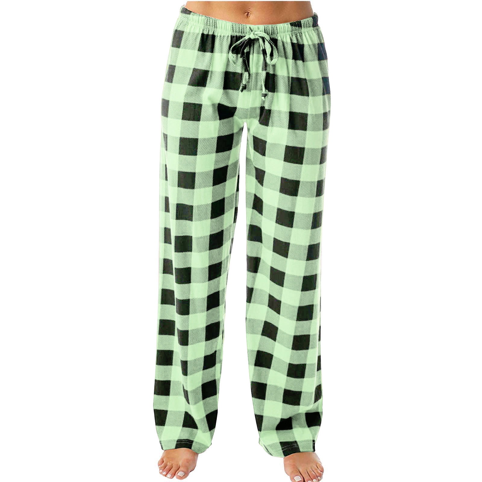 BLVB Womens Plaid Pajama Pants Comfy Loose Fit Lounge Sleep Bottom Wide ...