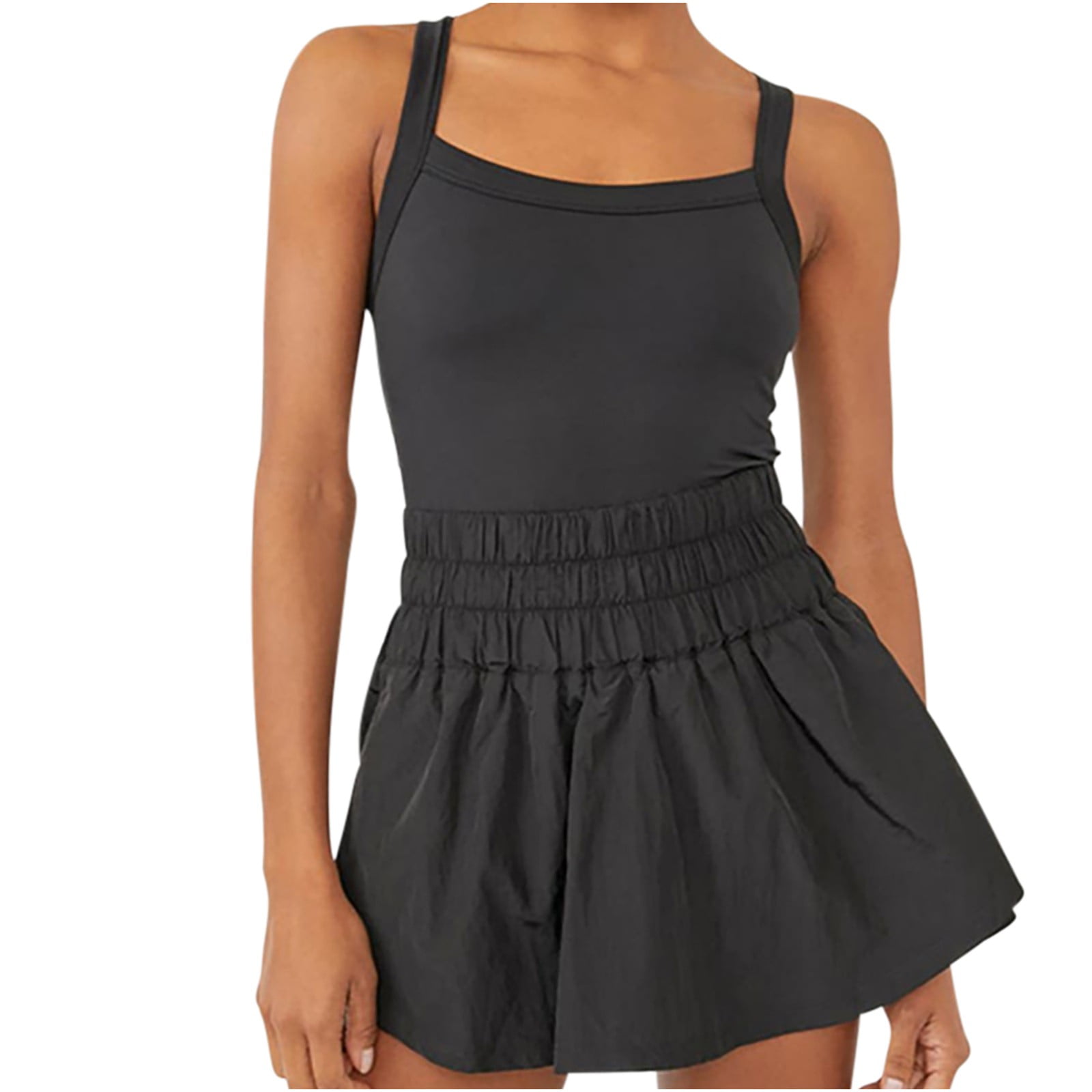 BLVB Womens Sleeveless Wide Leg Workout Romper Jumpsuit Crisscross ...