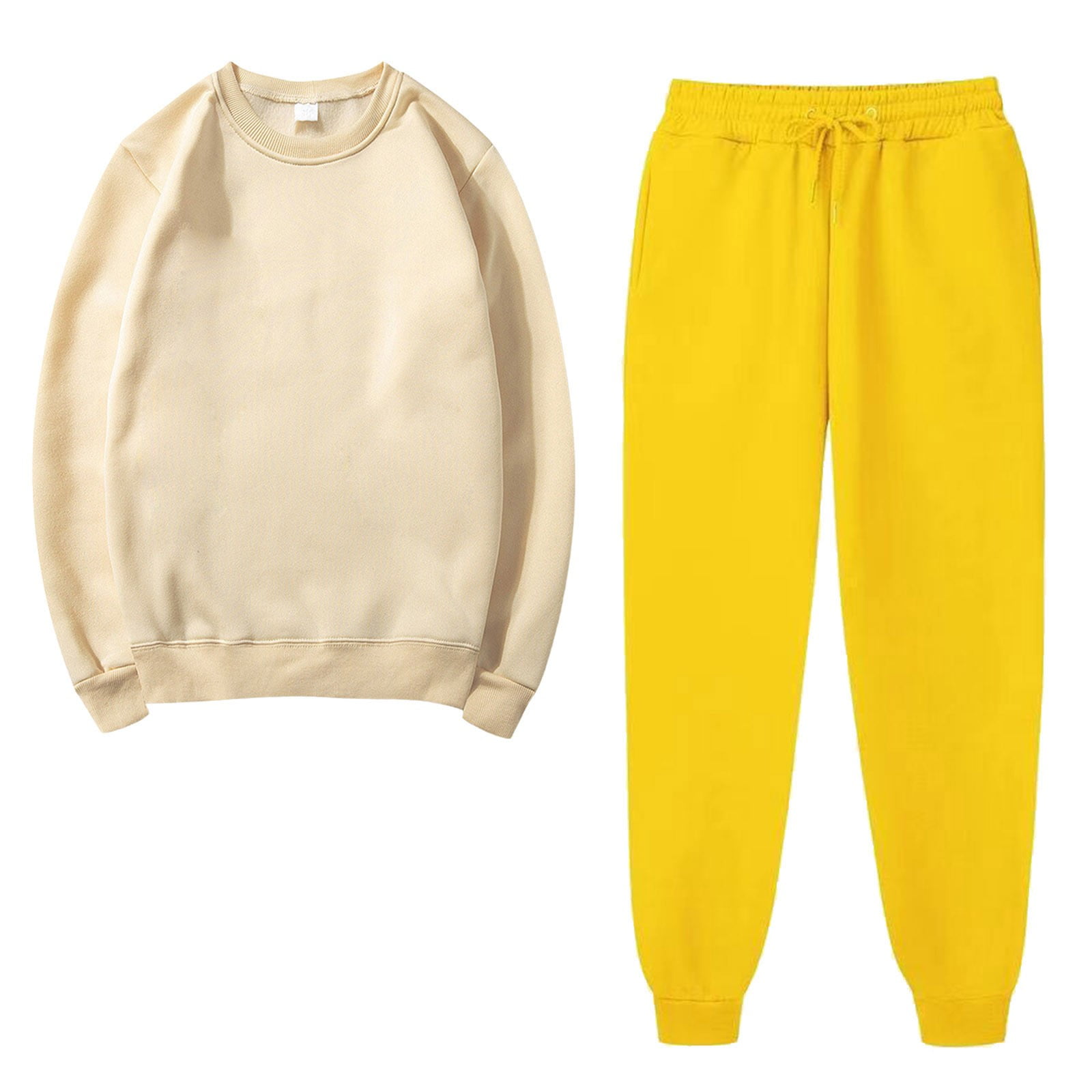 BLVB Womens Sweatsuits 2 Piece Set Fall Winter Trendy Crewneck Pullover ...