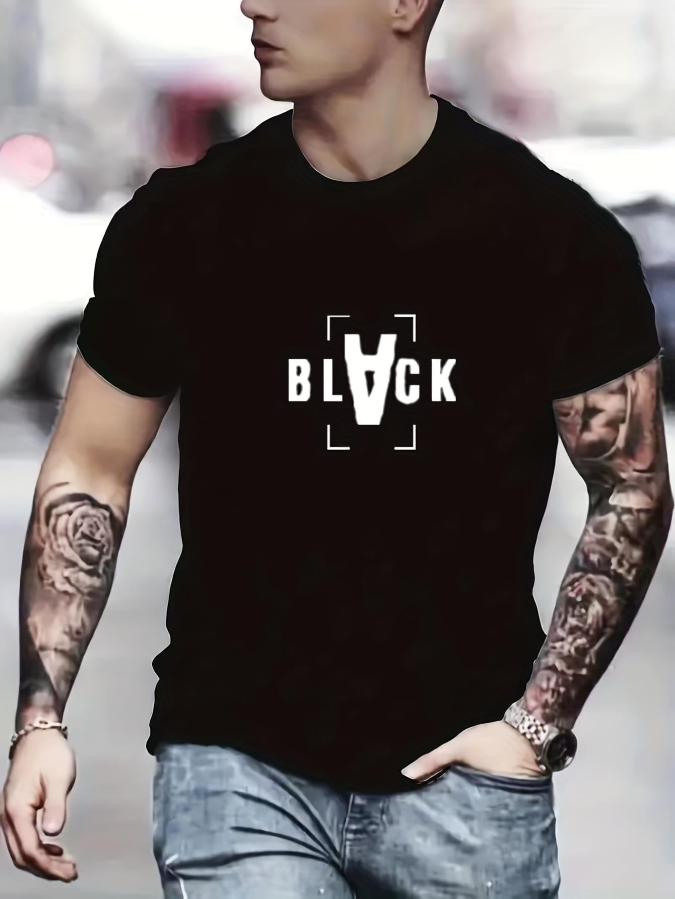 ''BLaCK'' Print, Men's Graphic T-shirt, Casual Comfy s For Summer, Mens ...