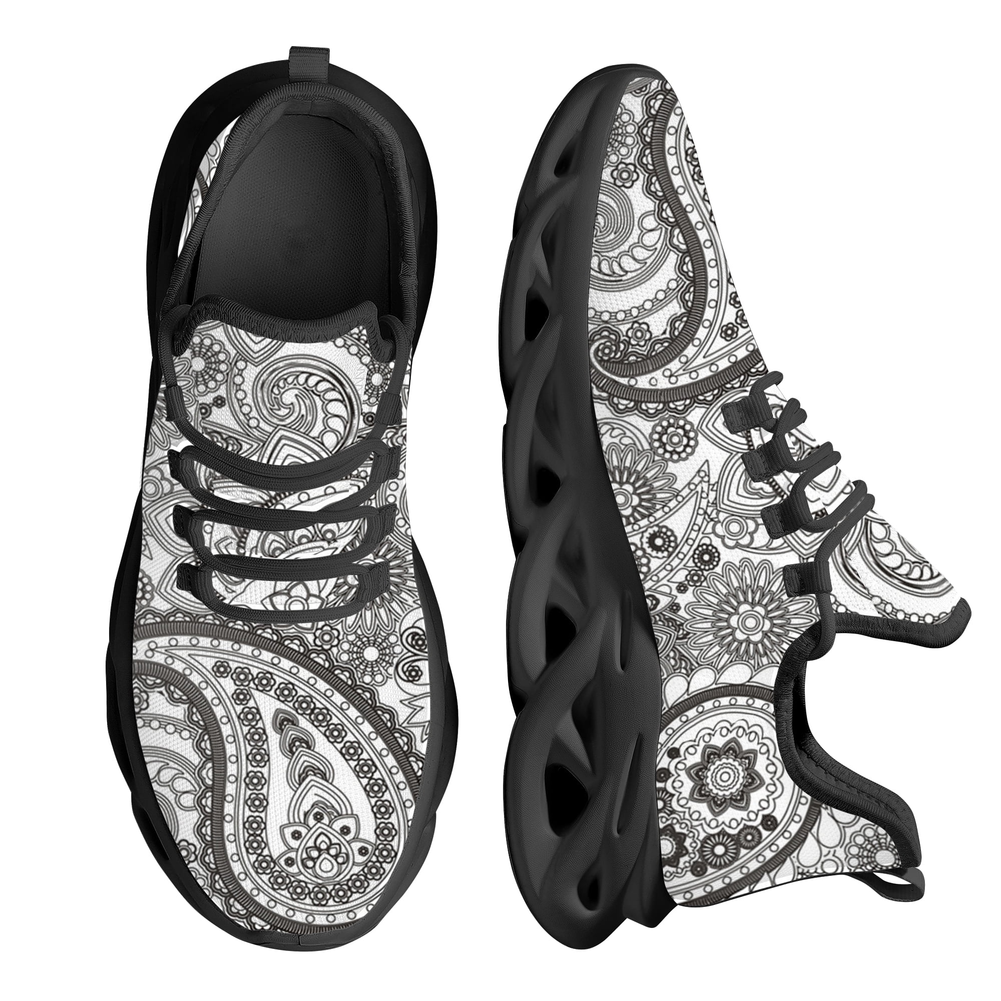 BLue Luxury Paisley Floral Pattern Sneakers Women Casual Shoes Women ...