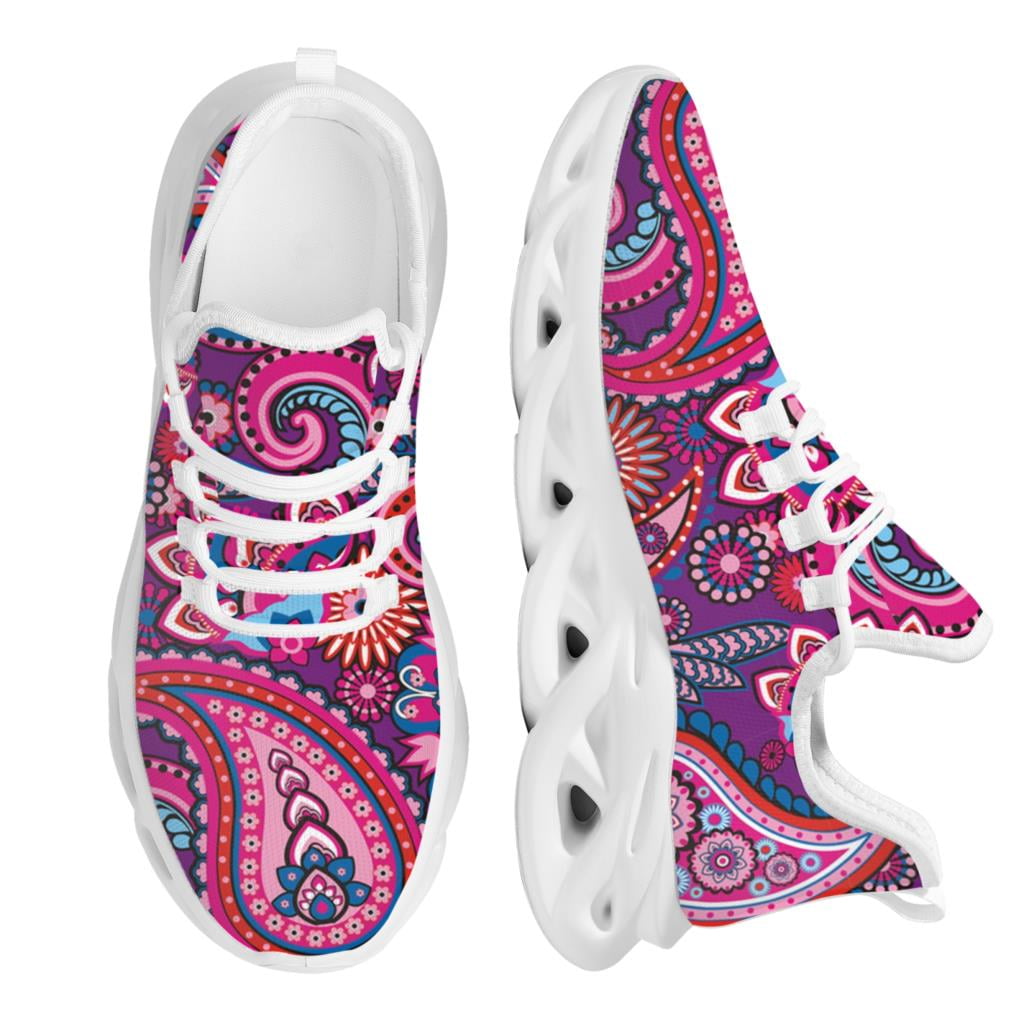 BLue Luxury Paisley Floral Pattern Sneakers Women Casual Shoes Women ...