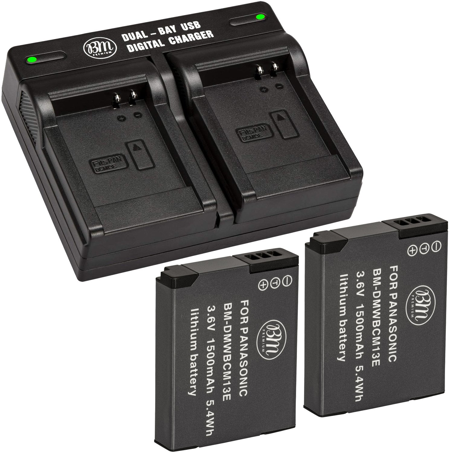 BM 2 DMW-BCM13 Batteries and Dual Bay Battery Charger for Panasonic DC ...