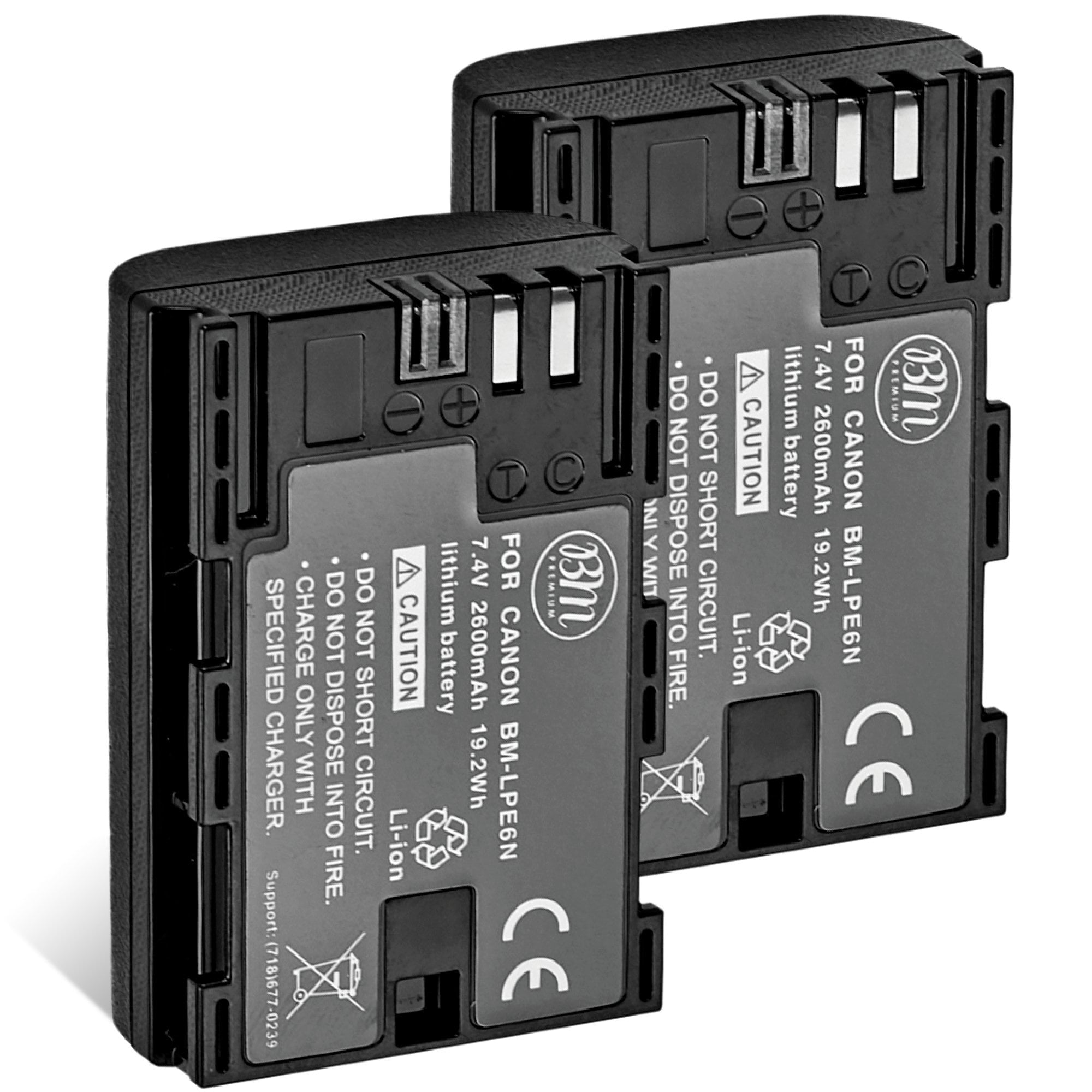 BM 2 LP-E6N Batteries for Canon EOS R EOS 60D EOS 70D EOS 80D EOS 90D ...
