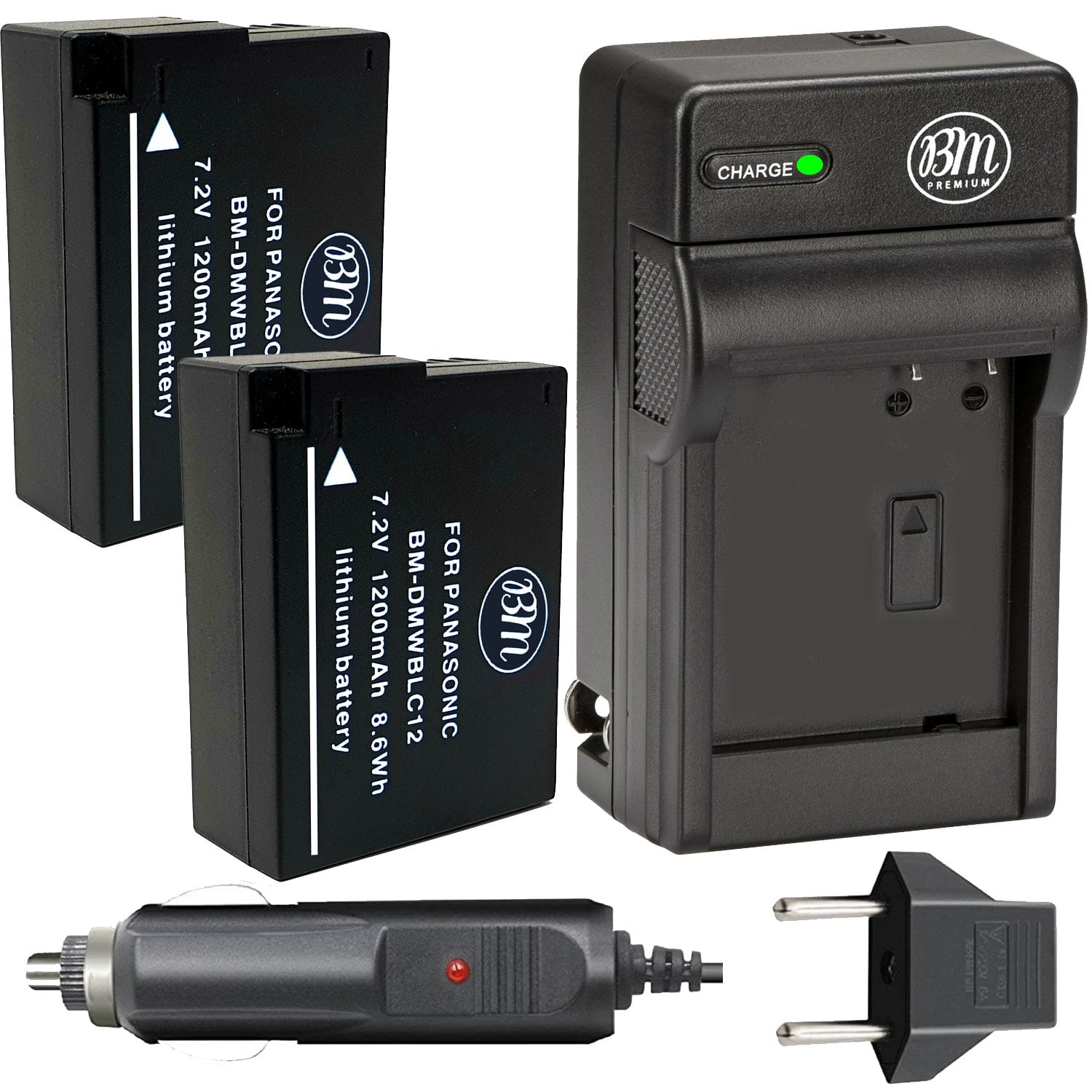 BM 2 Pack DMW-BLC12 High Capacity Batteries and Charger for Panasonic ...