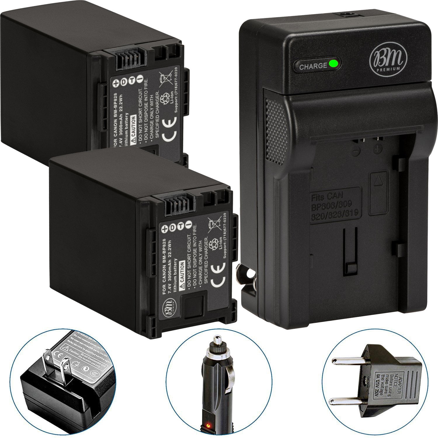 BM Premium 2 BP-828 Batteries and Charger for Canon VIXIA GX10, HF G20 ...