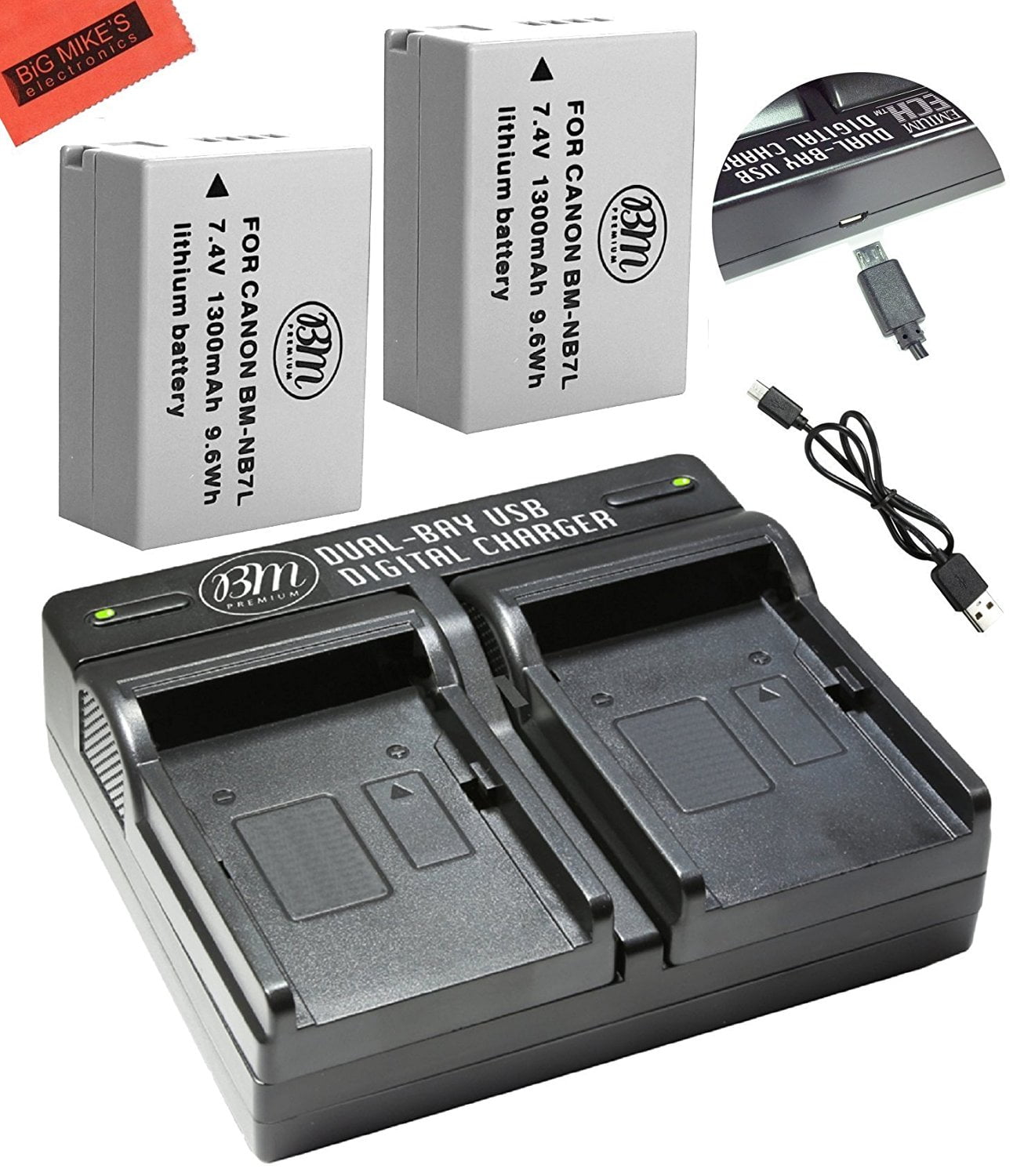 BM Premium 2-Pack Of NB-7L Batteries and Dual Battery Charger Kit for ...