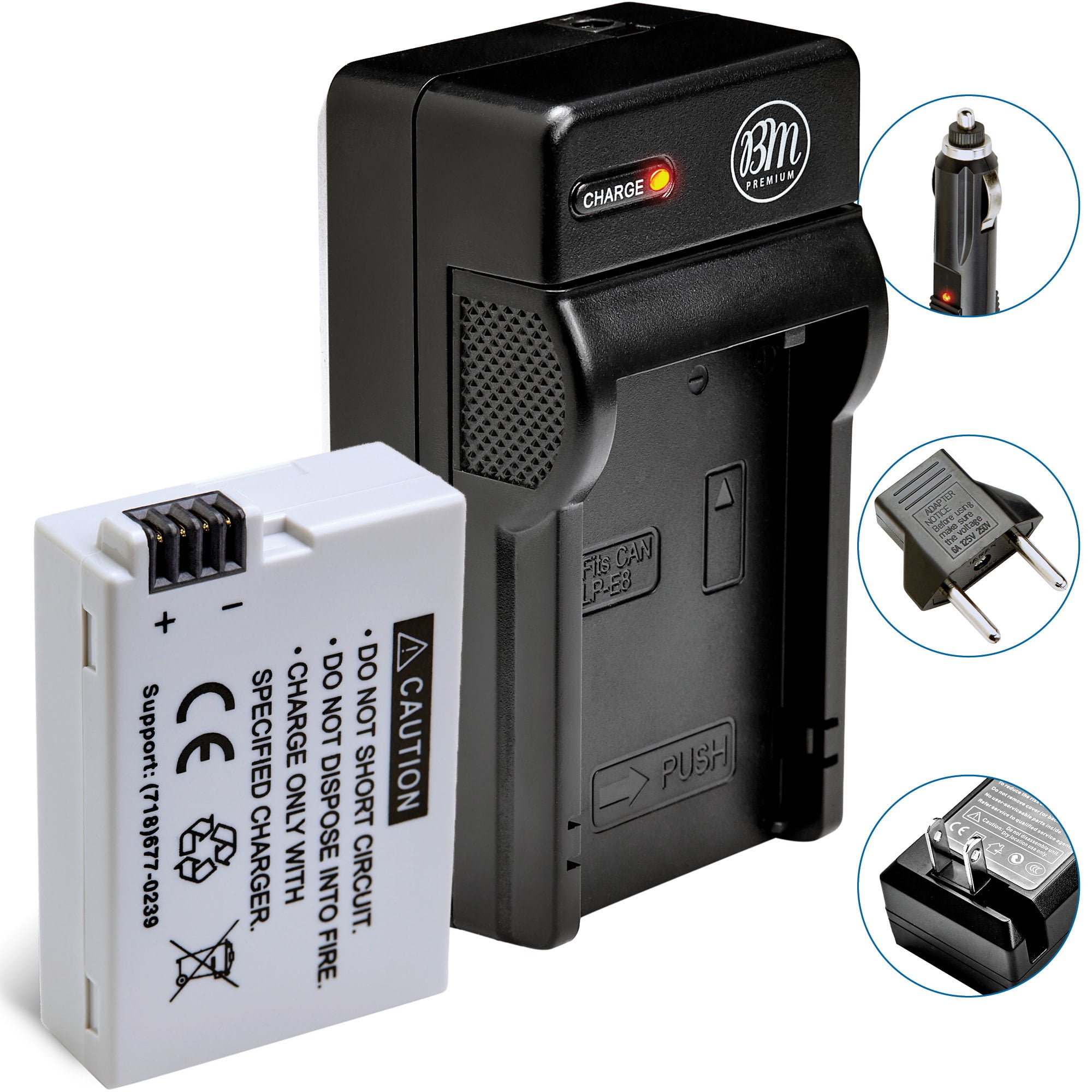 BM Premium LP-E8 Battery and Battery Charger for Canon EOS Rebel T2i ...