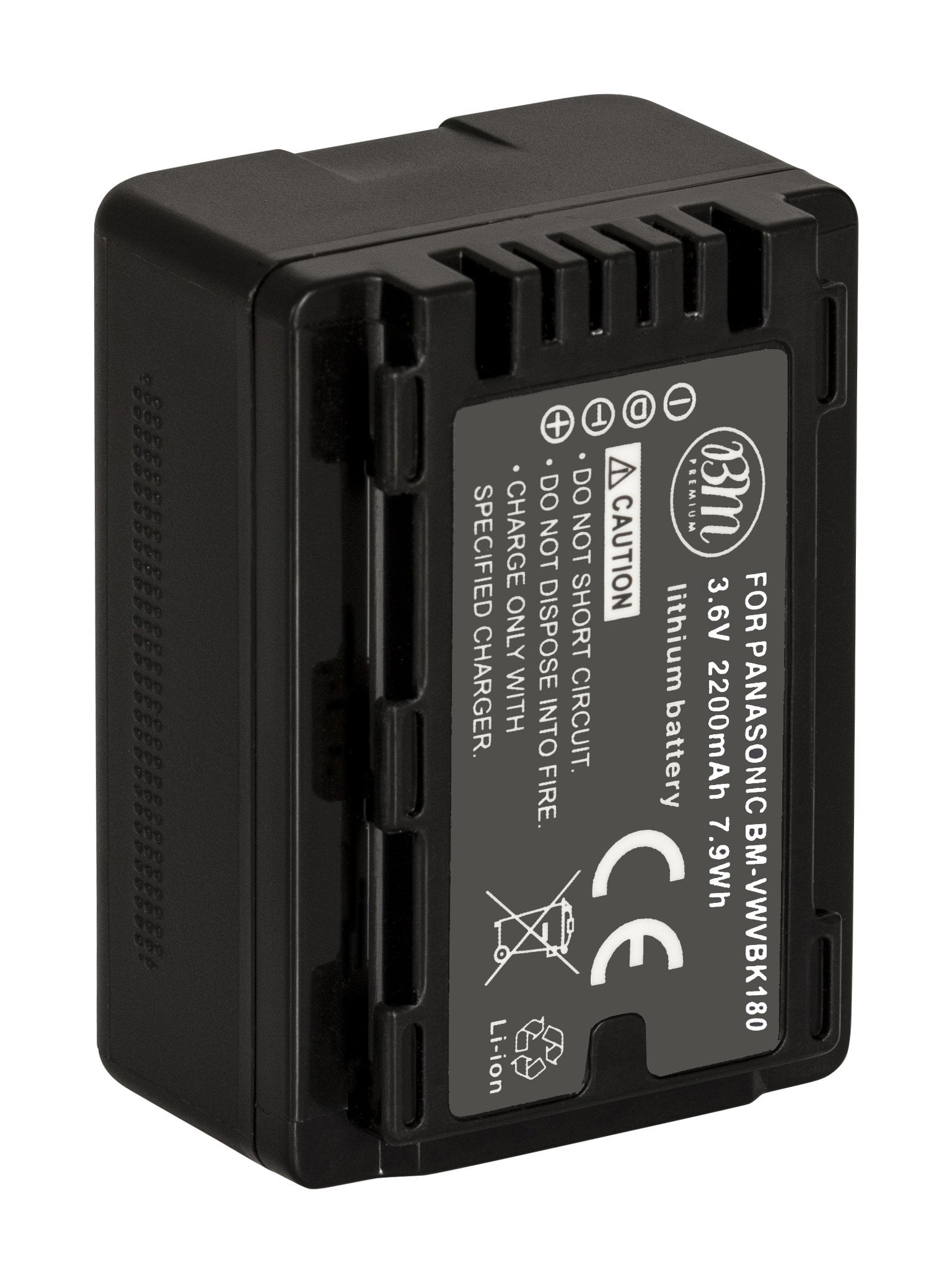 BM Premium VW-VBK180 Battery for Panasonic HC-V10 HC-V100 HC-V500 HC ...