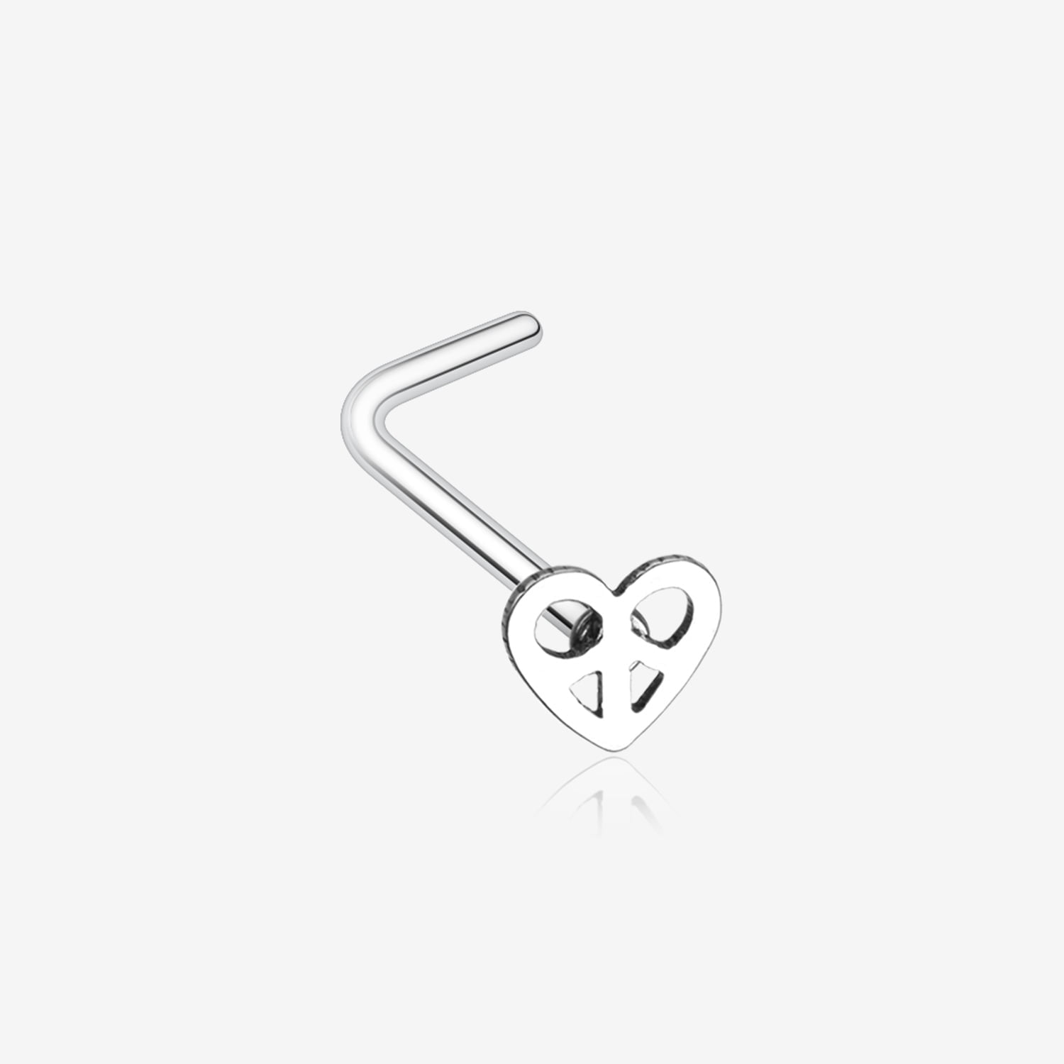 BM25 Dainty Pretzel Heart Icon L-Shaped Nose Ring-Steel - Walmart.com