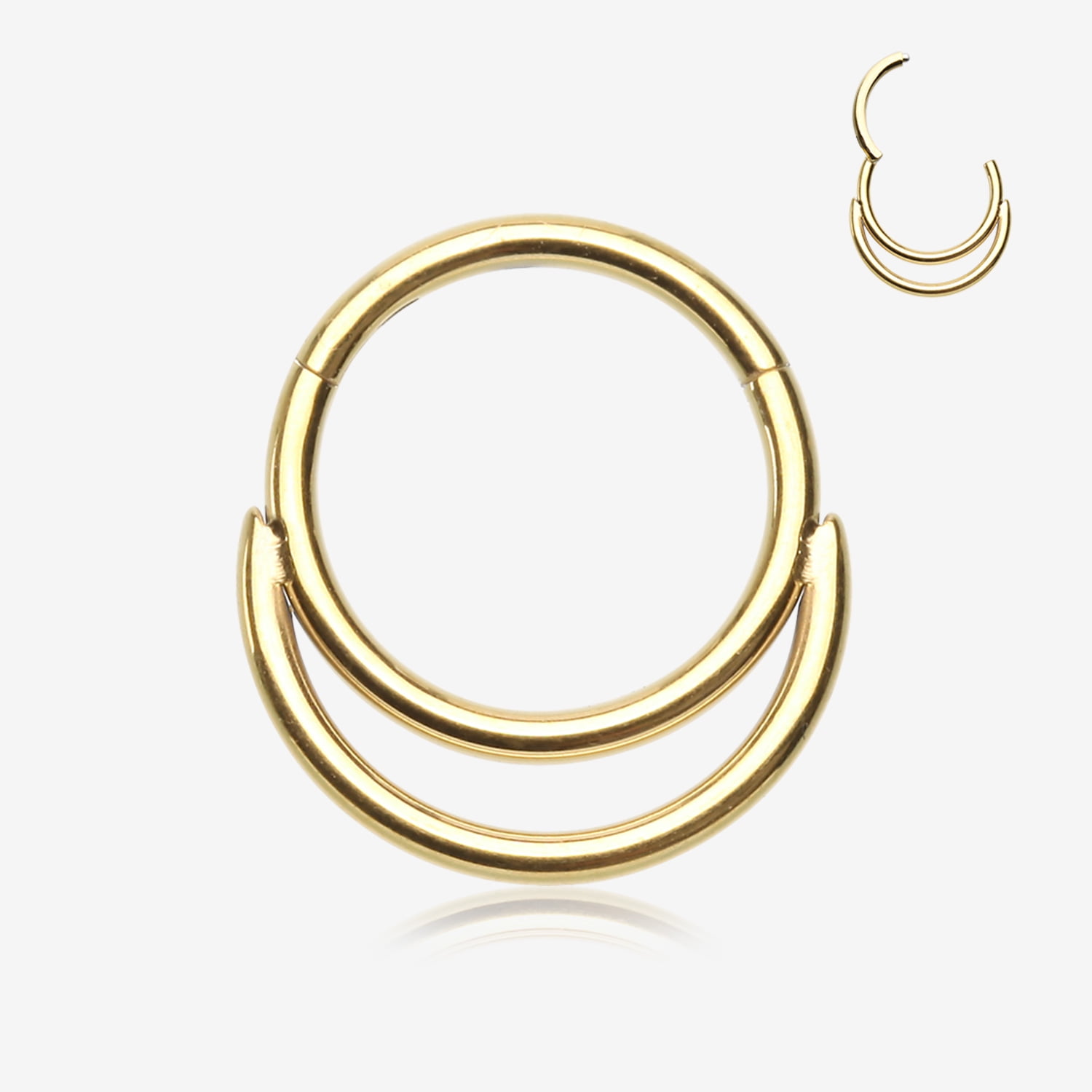 BM25 Golden Classic Double Loop Accent Clicker Hoop Ring - Walmart.com