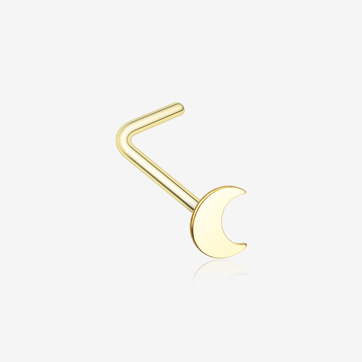 BM25 Golden Dainty Crescent Moon Icon L-Shaped Nose Ring-Gold - Walmart.com