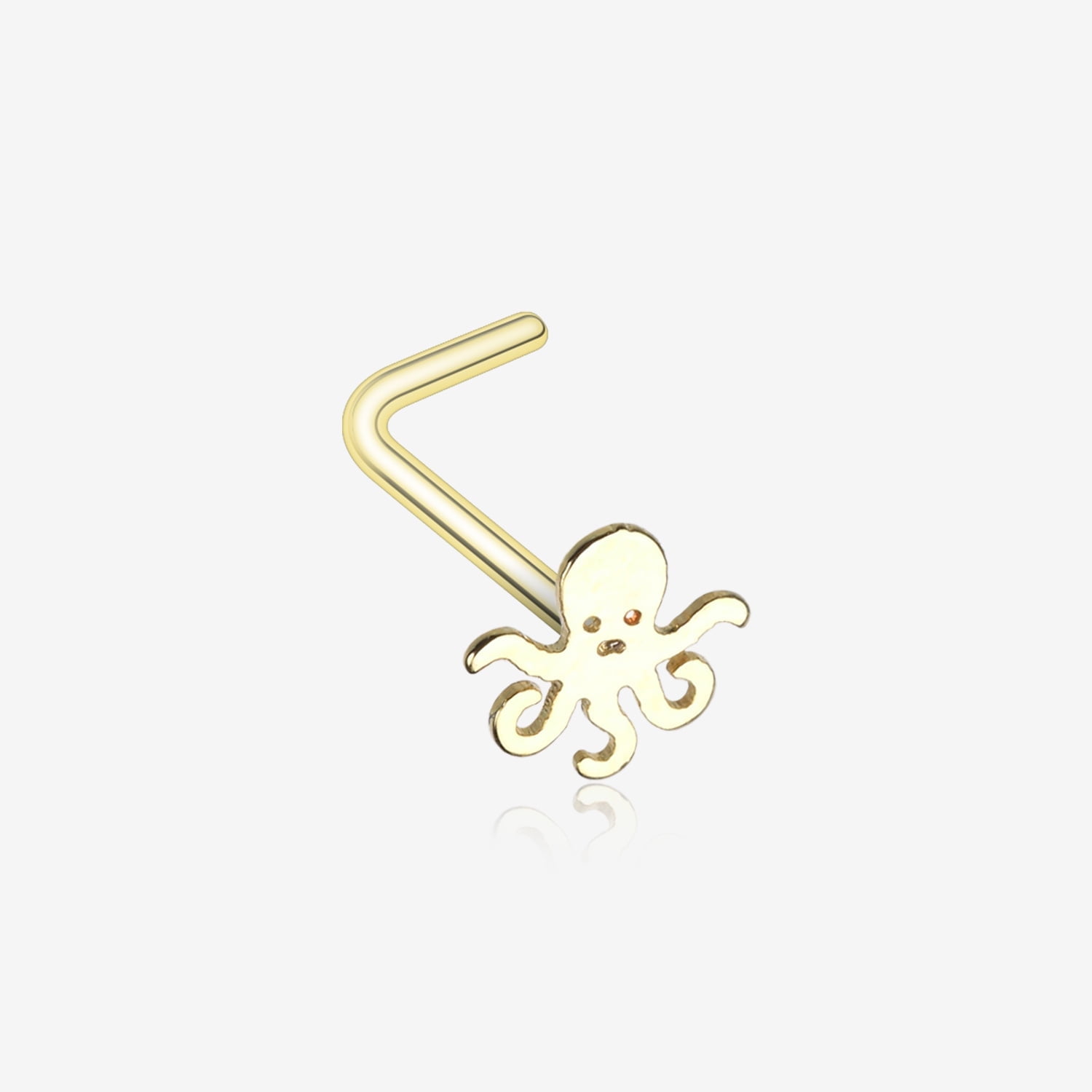 BM25 Golden Evil Octopus L-Shaped Nose Ring-Gold - Walmart.com