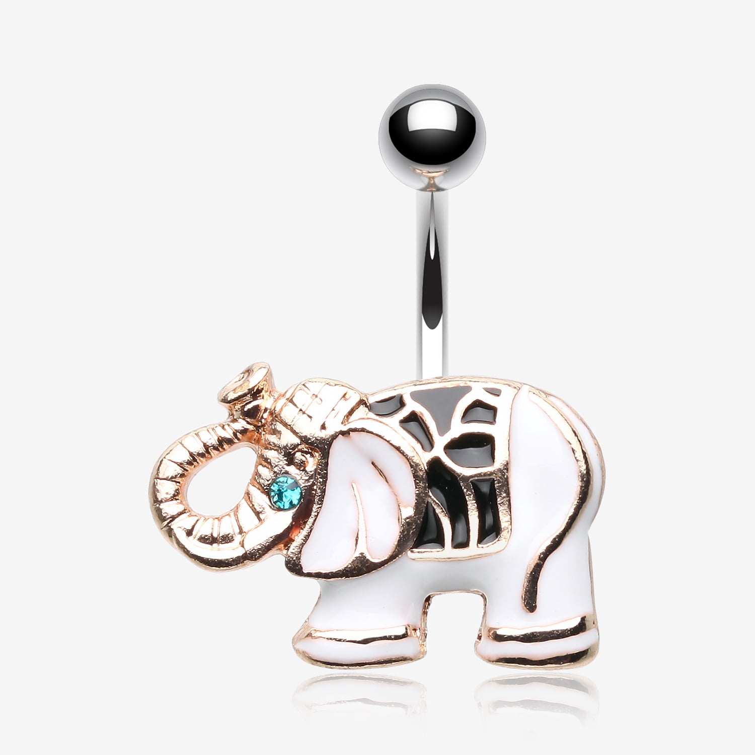 BM25 Maharajas Elephant Belly Button Ring-Clear/White - Walmart.com